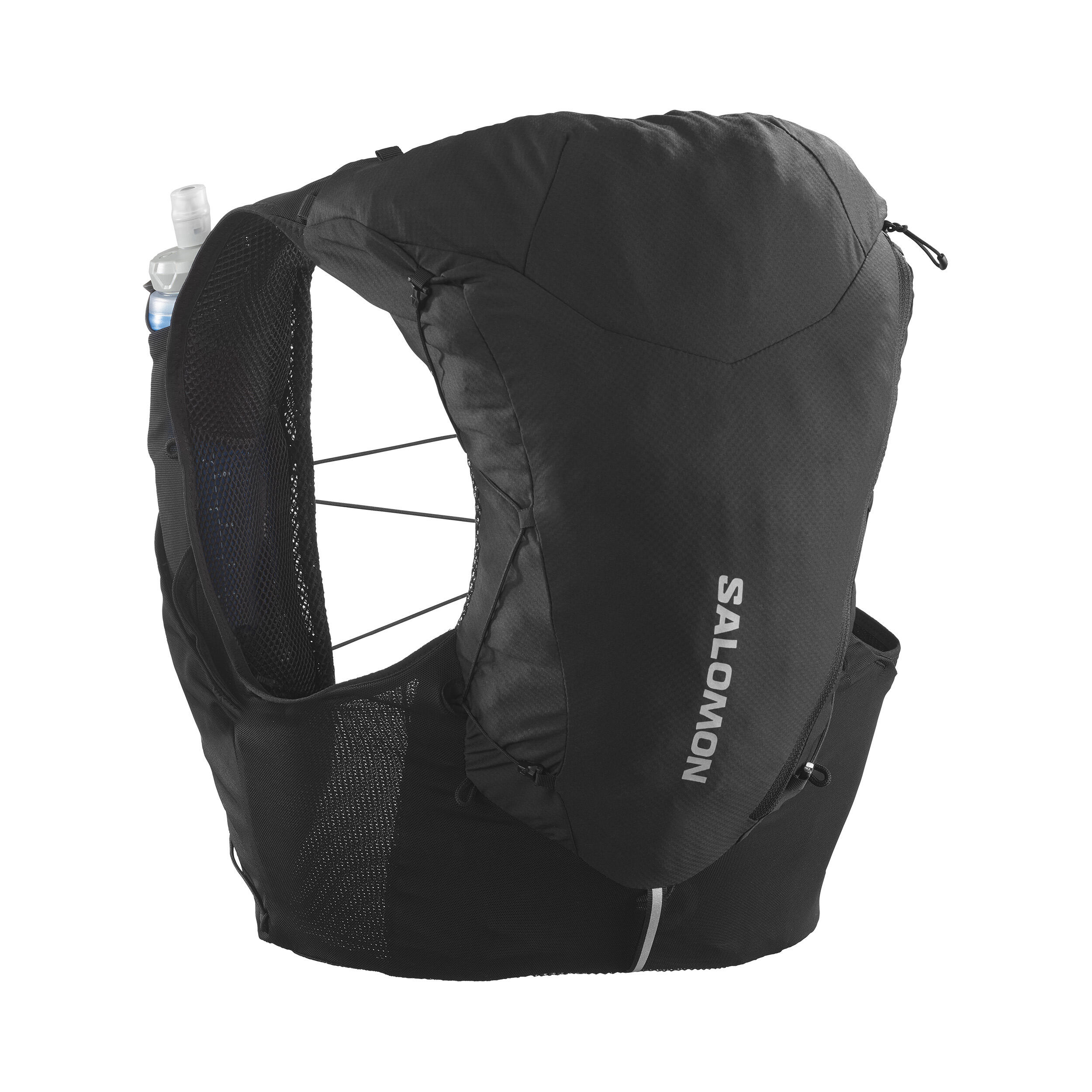 Trail Running hydration bag with flasks, Salomon ADV SKIN 12L Black ...