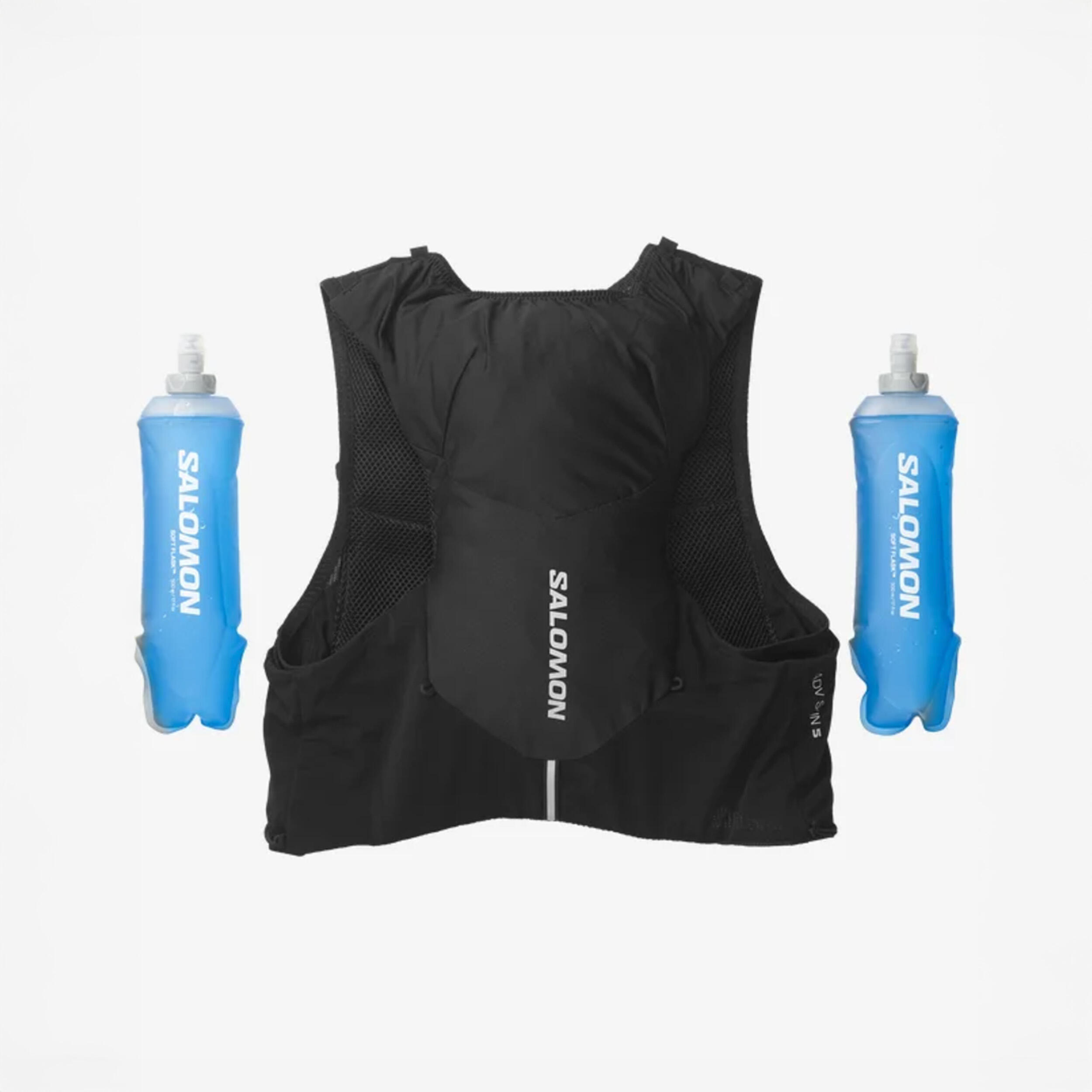 Ruksak za vodu za trail trčanje Salomon ADV SKIN 5 l s bocama crni ...