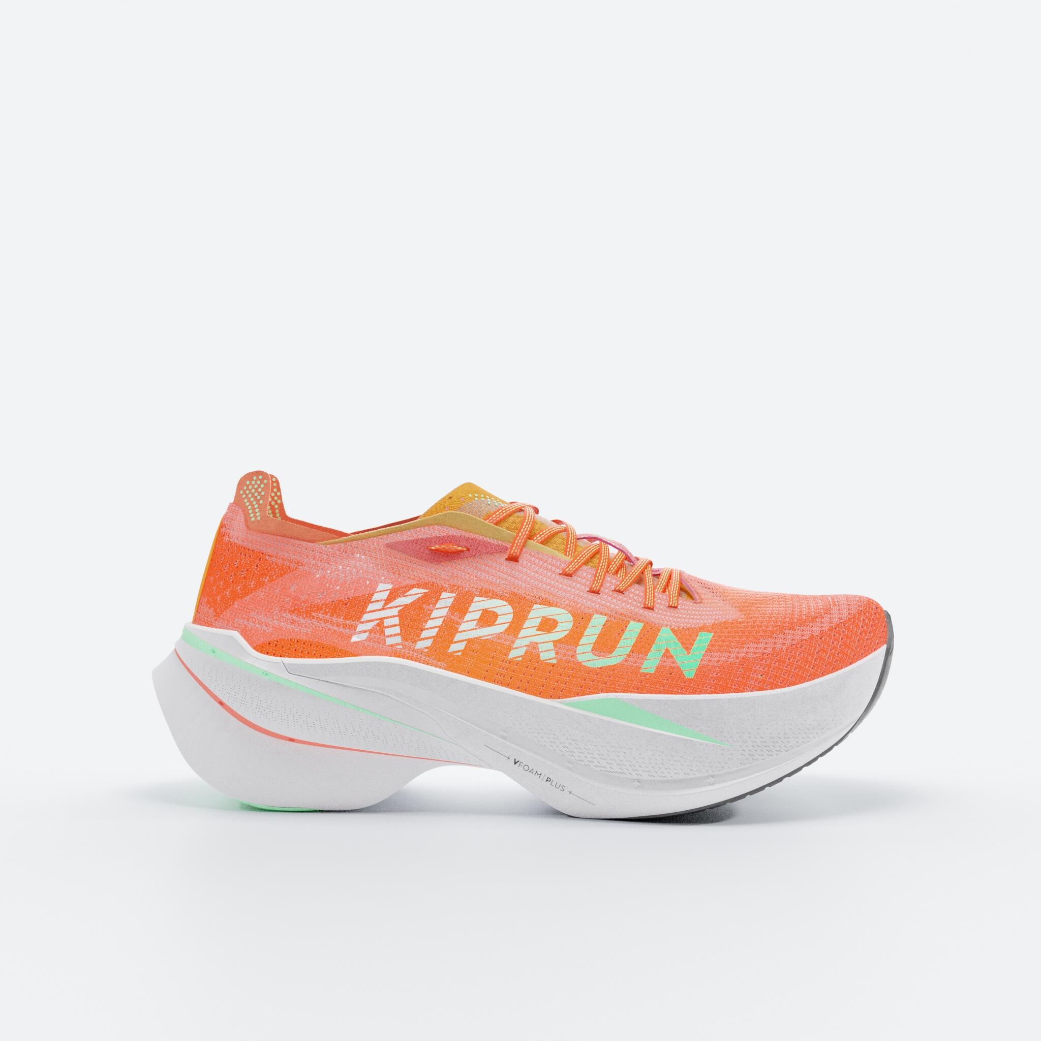 Tenis de running con placa de carbono naranjas para hombre Kiprun ...