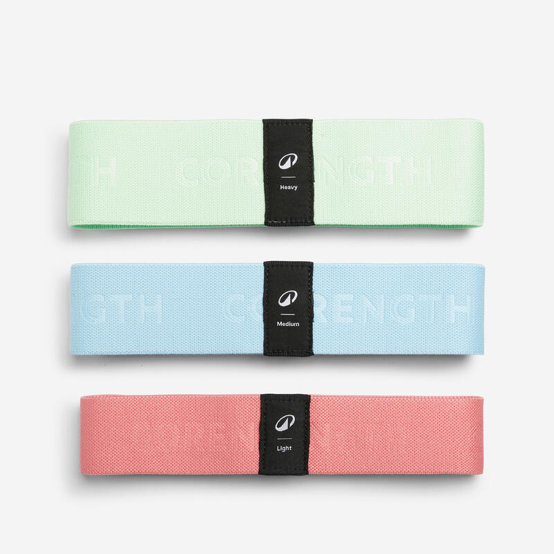 Kumaş Direnç Bandı - 3'lü Paket - Fitness CORENGTH - Decathlon