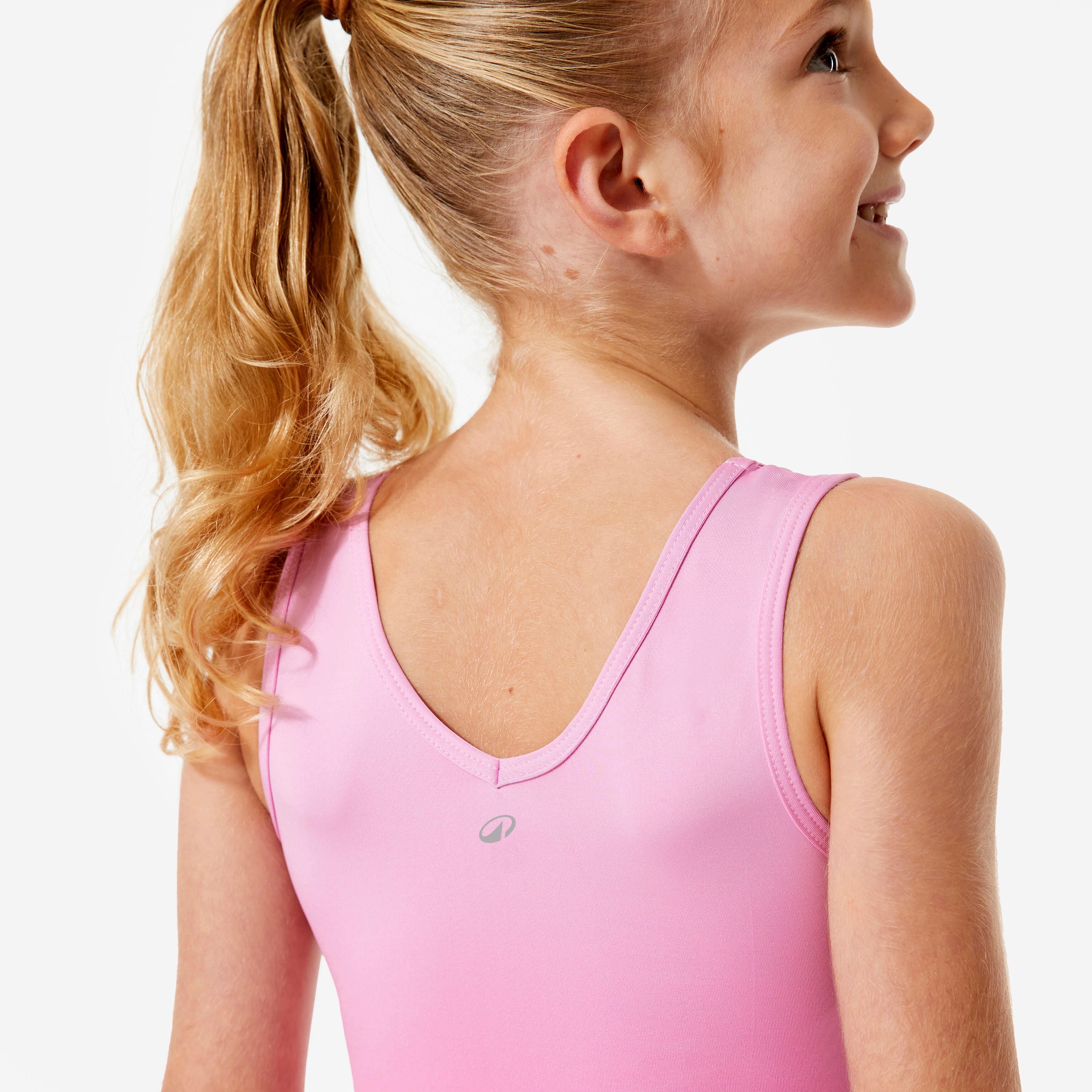 MALLA GIMNASIA NIÑA ROSA SIN MANGAS - Decathlon