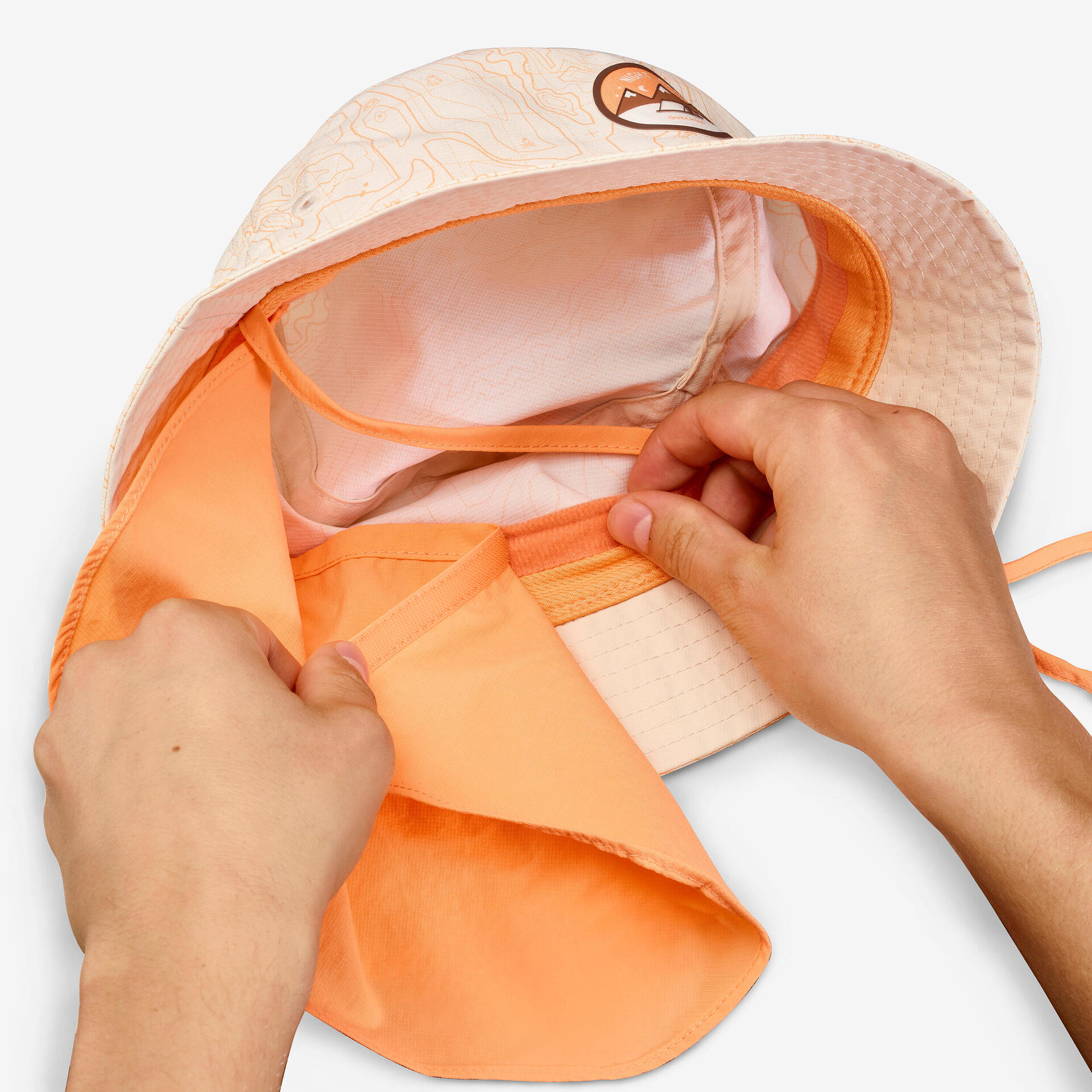 Kids’ hiking hat, MH500 beige