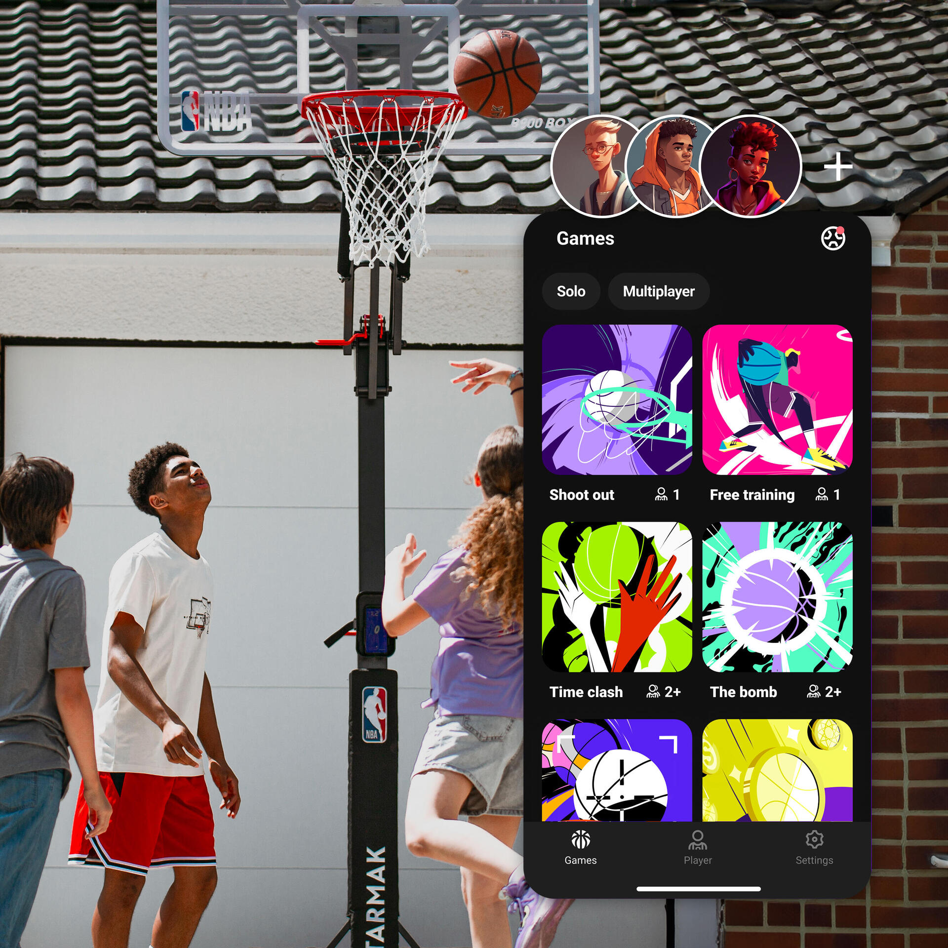 Smart Basketball Hoop with Mini-Games - Decathlon Basketball Play