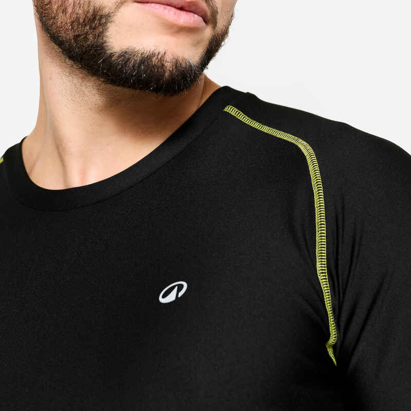 Majica za MMA i hrvanje Rashguard crno-žuta - Decathlon