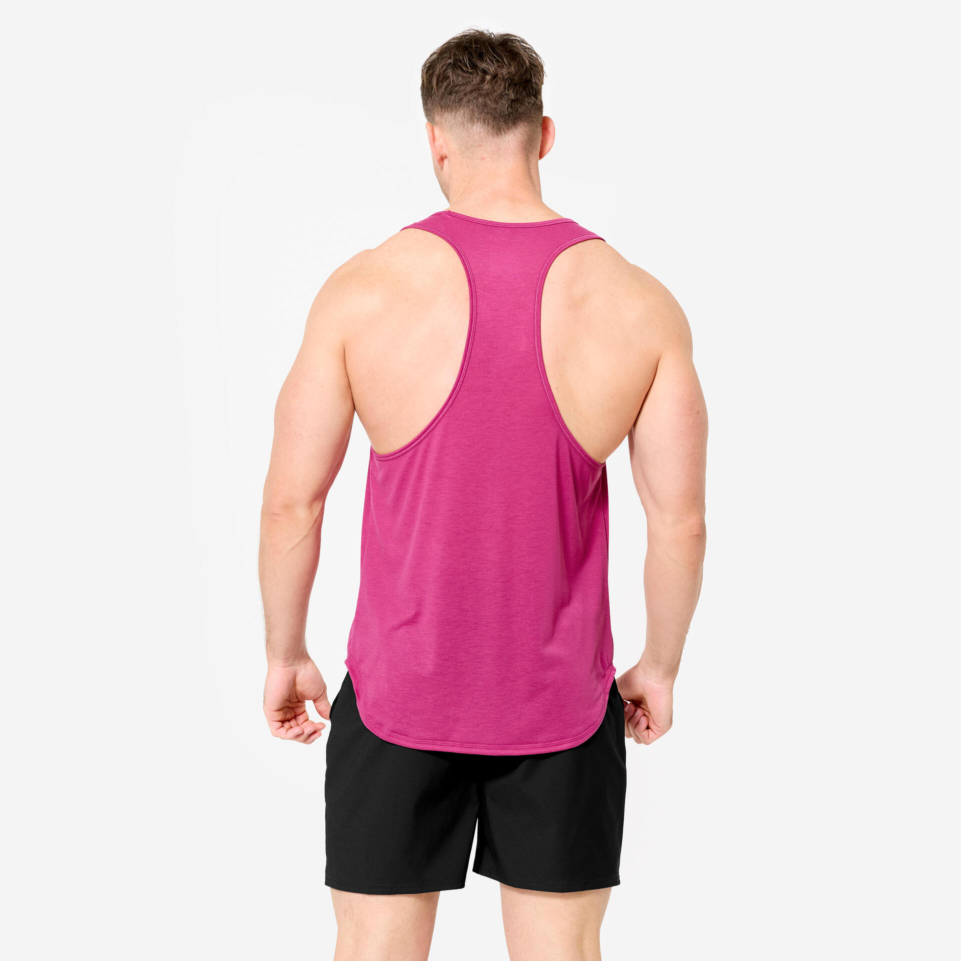 Men's Weight Training Stringer Tank Top - Purple/Magenta