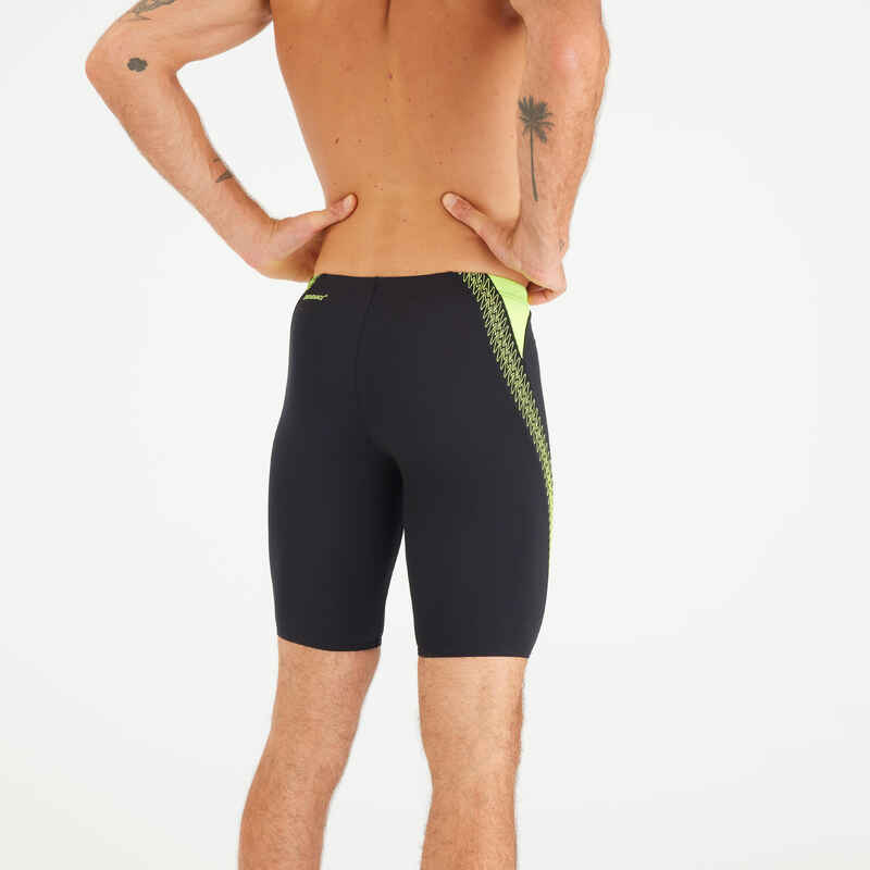 Men’s swimming boxer jammer - Speedo jammer black yellow - Decathlon