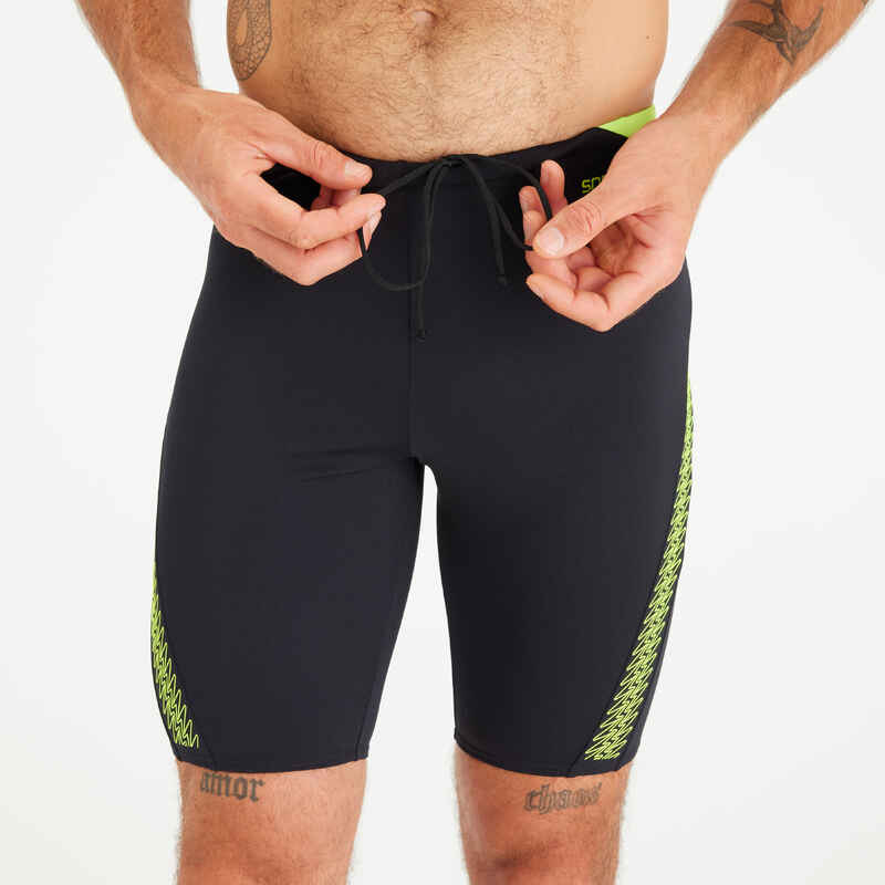 Men’s swimming boxer jammer - Speedo jammer black yellow - Decathlon