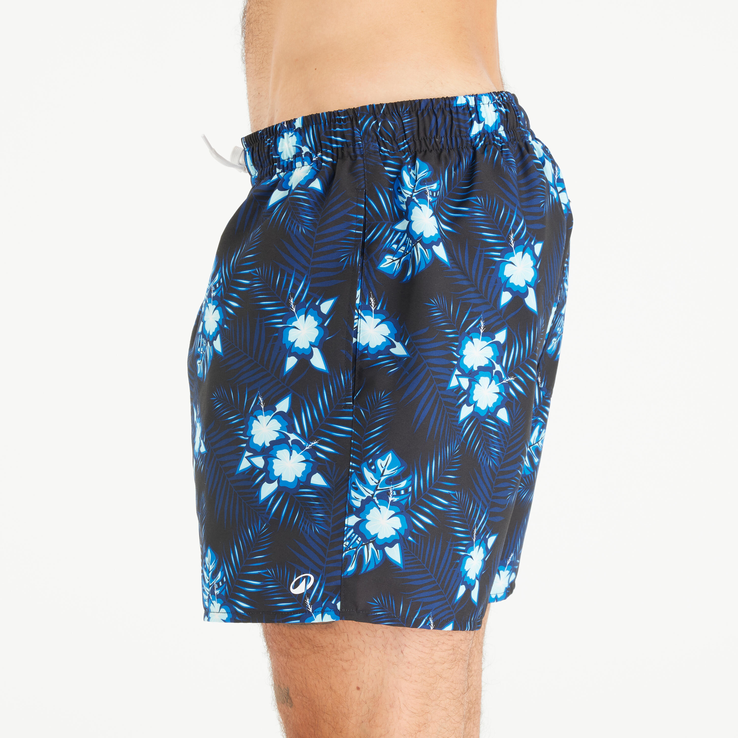 Men’s Swim Shorts Surf 100 15" Short - Hibiscus Black OLAIAN | Decathlon