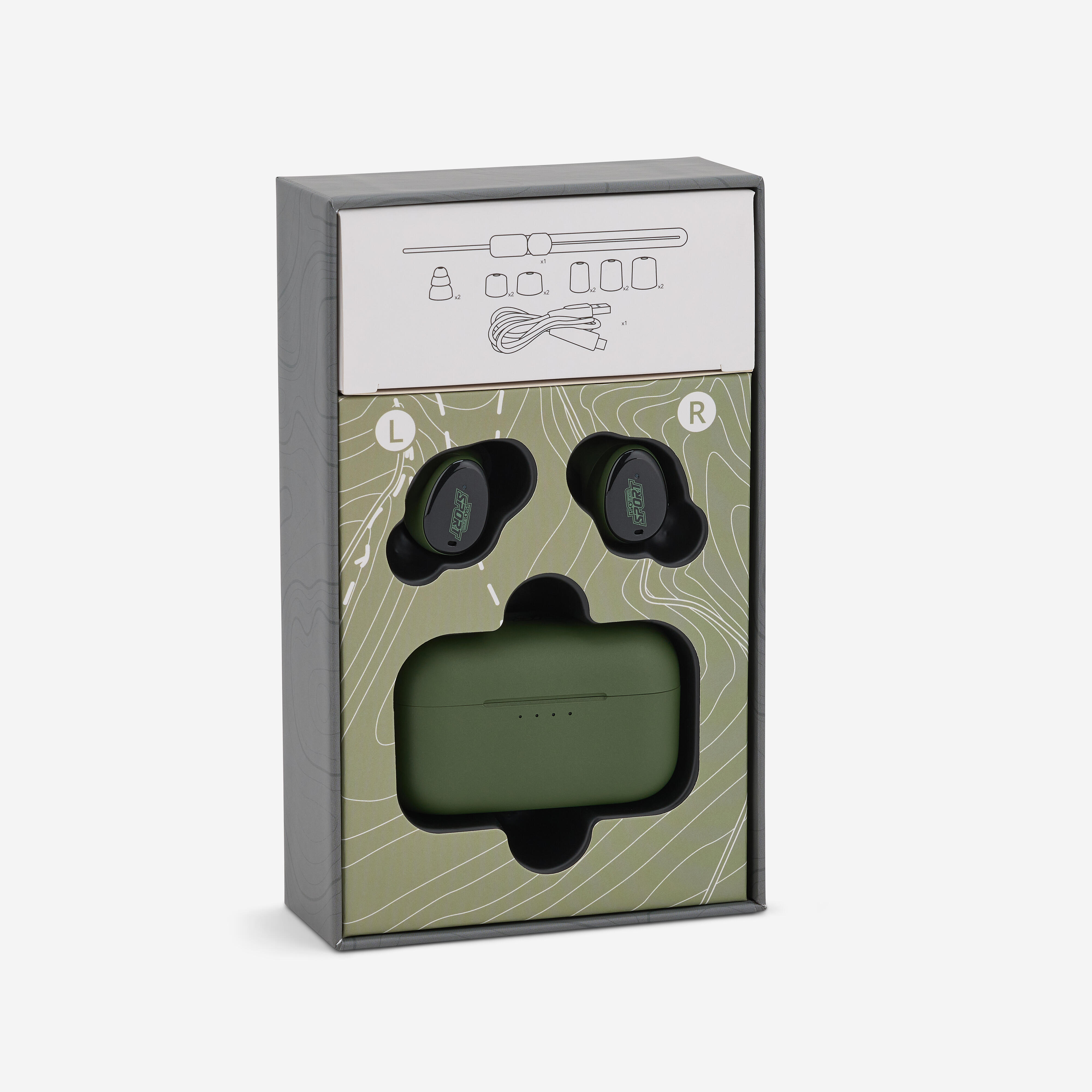 Caliber electronic hearing protection earplugs green - Decathlon
