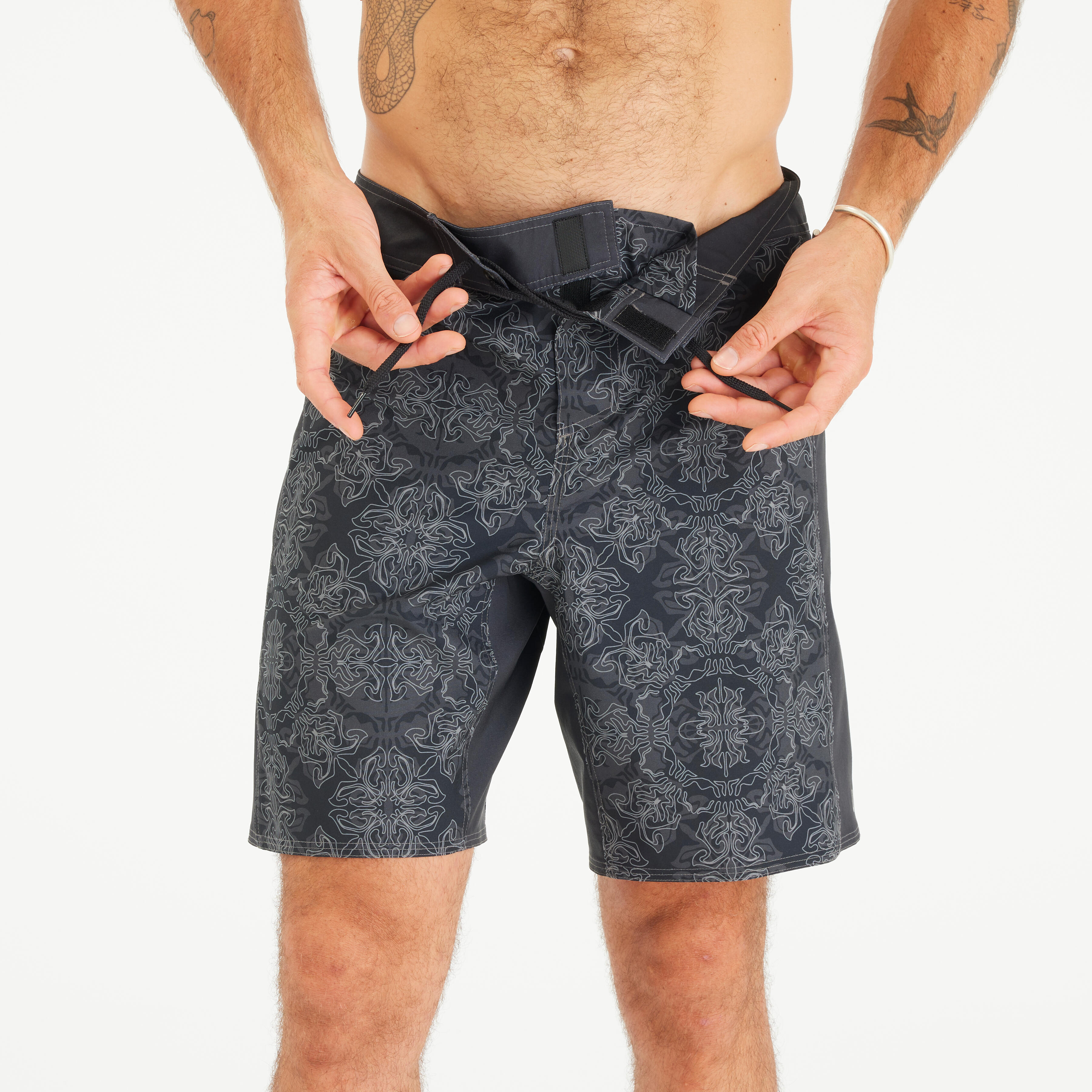 Short de surf 19" homme avec imprimé – 500 - Noir, Noir - Olaian ...