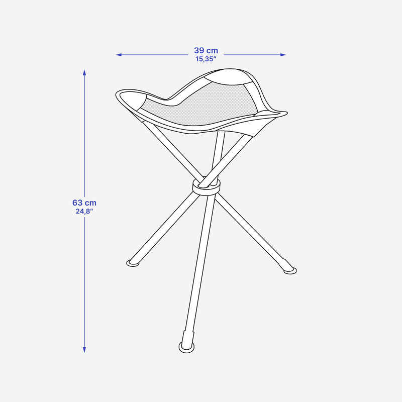 Süsinikust kolme jalaga tool BGP900, neoonkaitsemuster - Decathlon