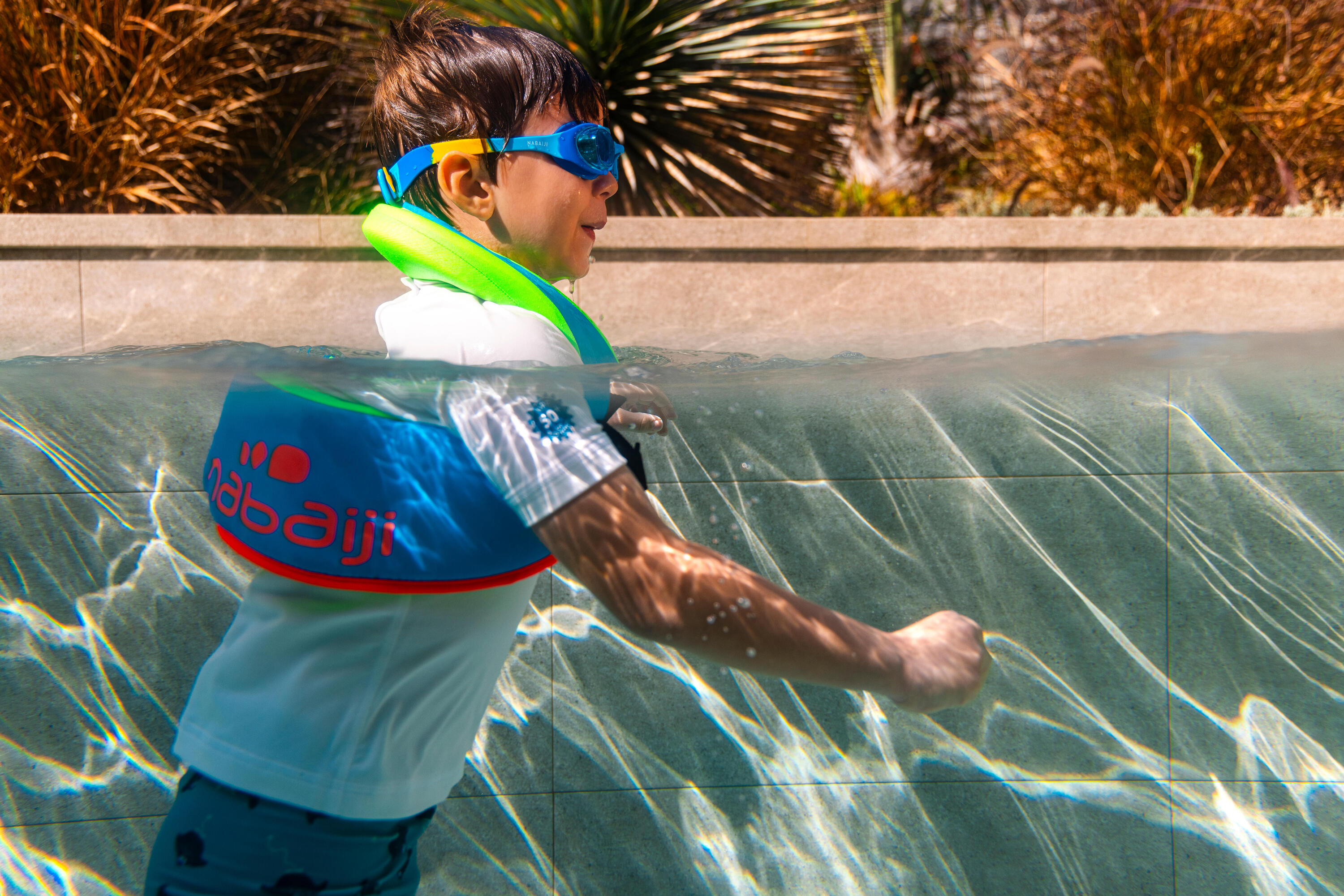 Swim life vest SWIMVEST+ green blue DECATHLON | Decathlon