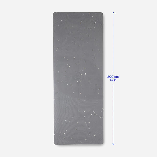 Gentle Yoga Mat XL 200 cm x 75 cm x 5 mm - Grey | Decathlon