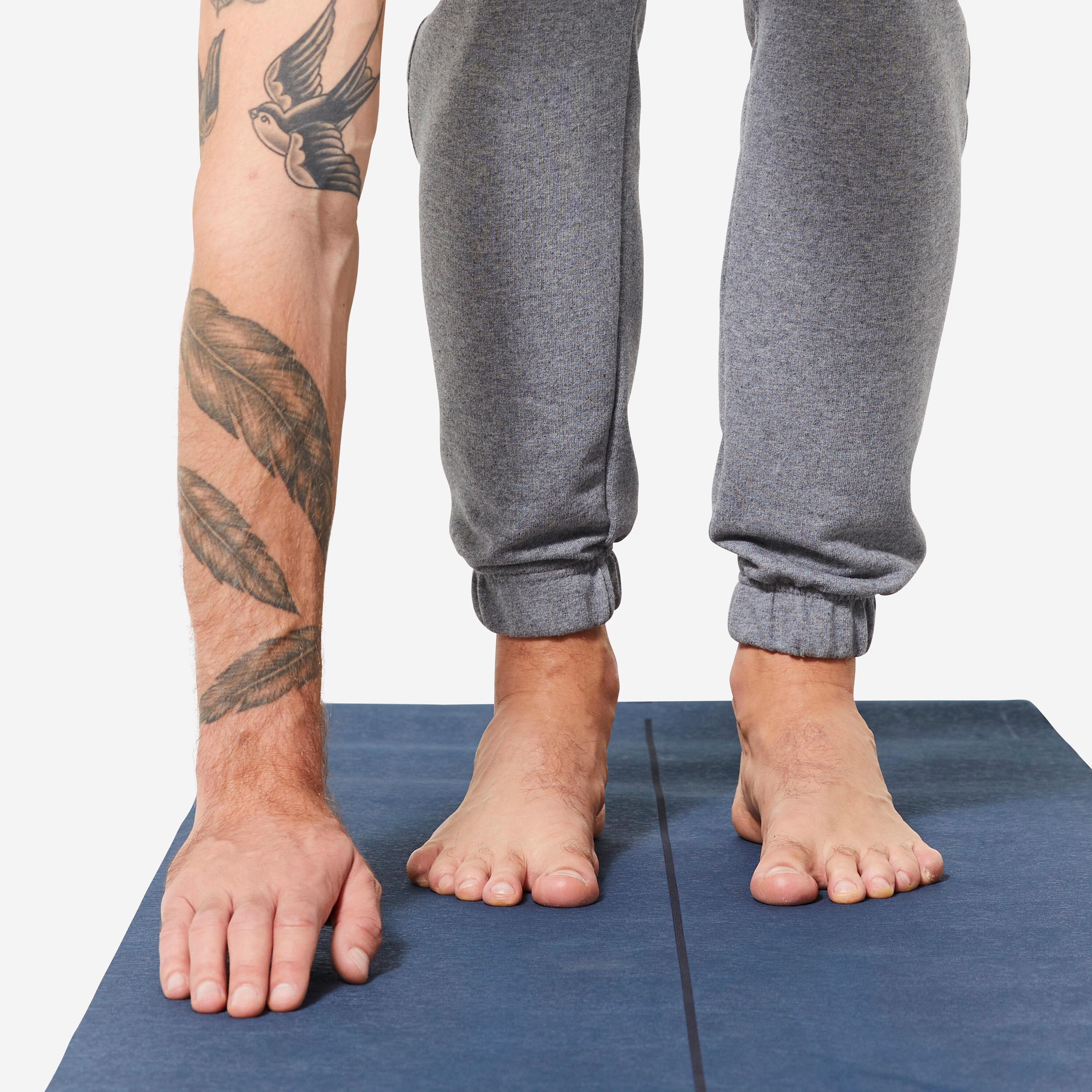 Lightweight Yoga Mat 180 x 50 cm - Dark Blue - Steel blue - Domyos ...