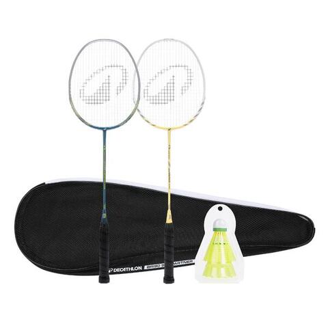 ADULT BADMINTON RACKET BR 190 SET PARTNER GREEN BEIGE
