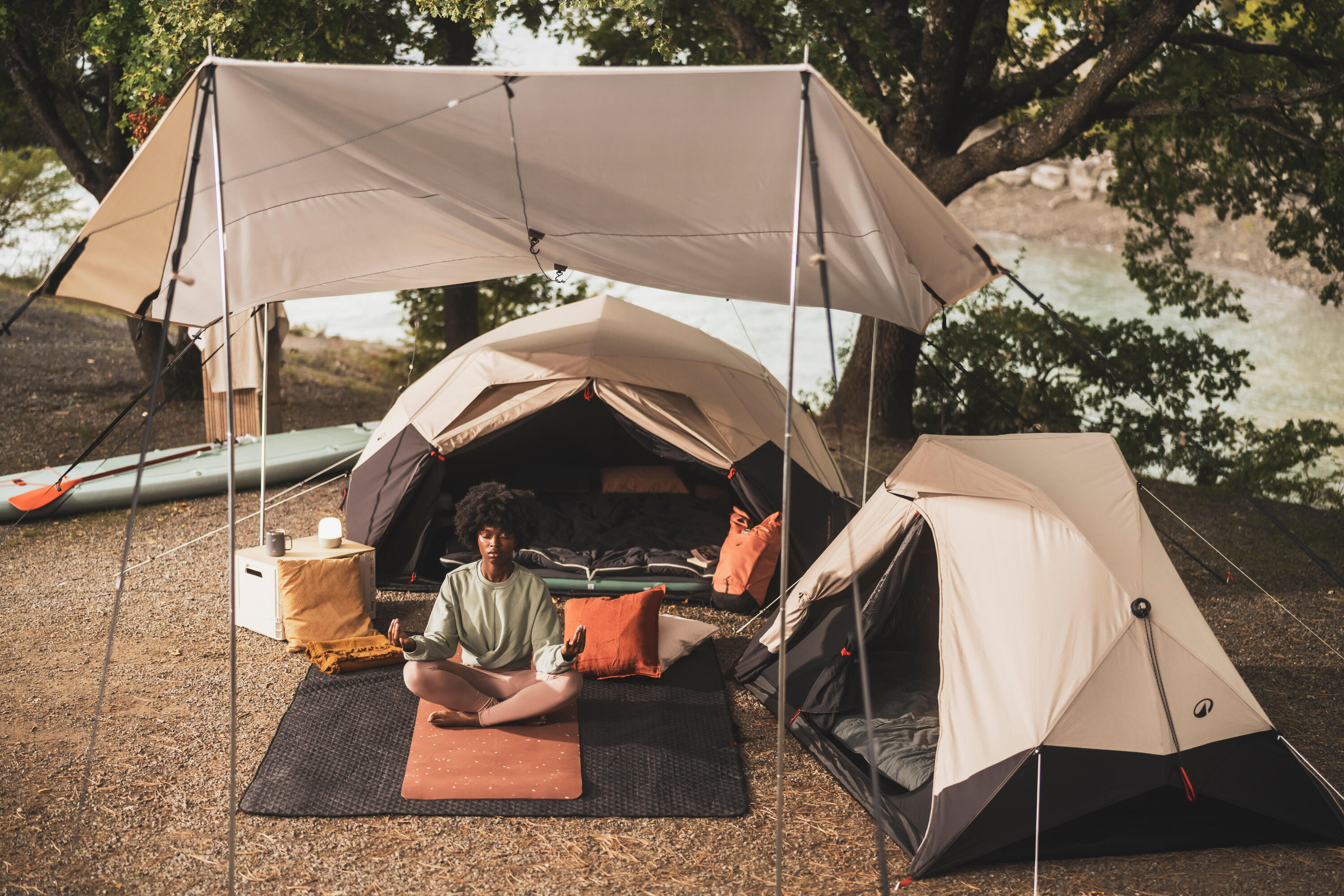 2-person polycotton camping tent, 2 Seconds Easy | Decathlon