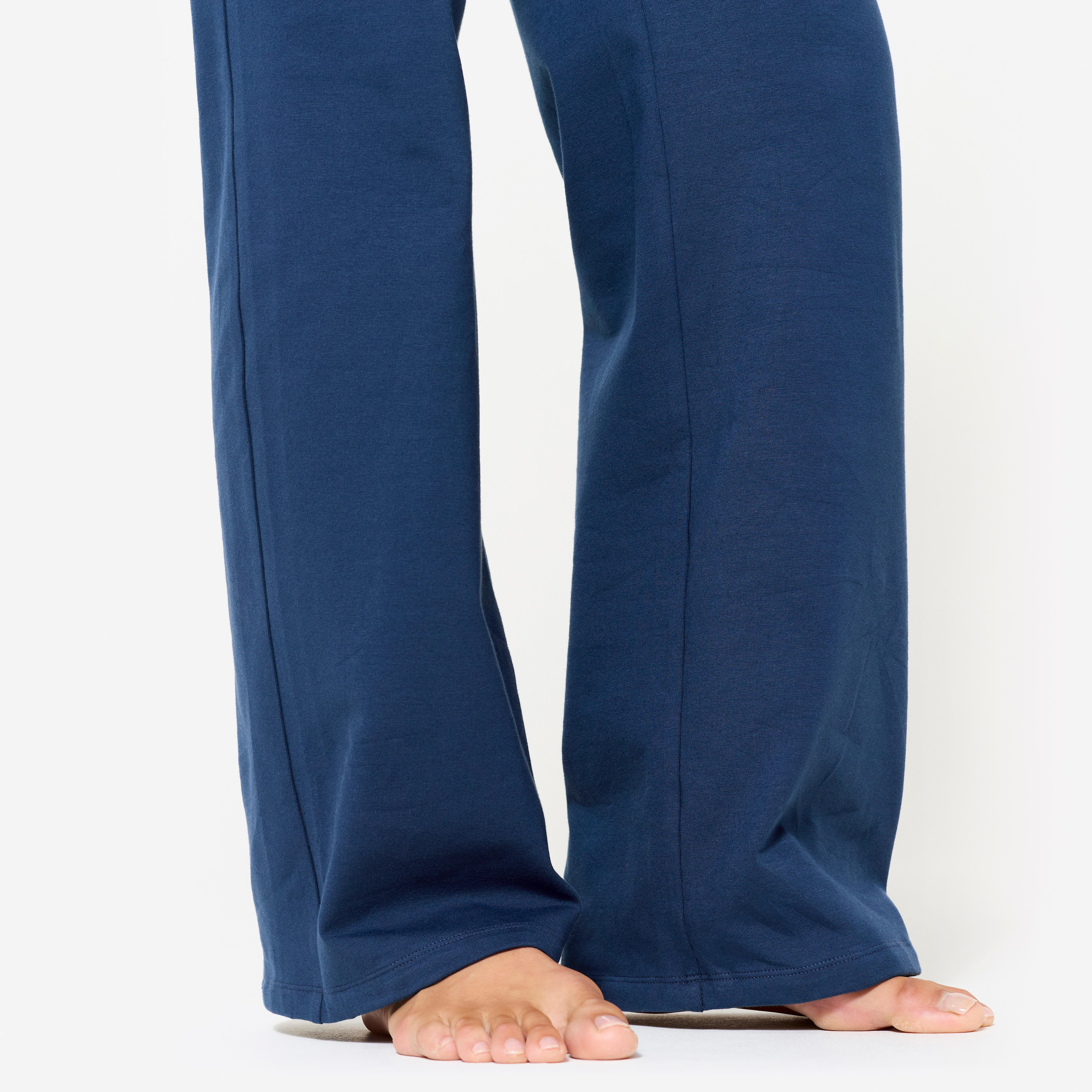 Women's Gentle Yoga High-Waisted Bottoms - Navy Blue - Decathlon
