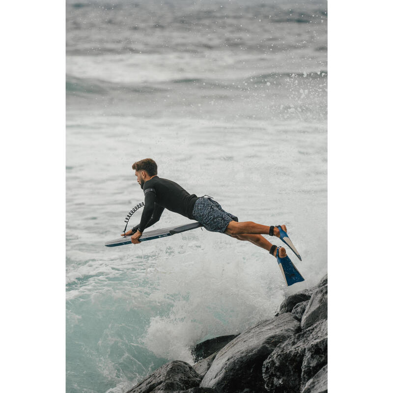 RADBUG - Labe de înot bodyboard 500 Albastru-Bej | Decathlon