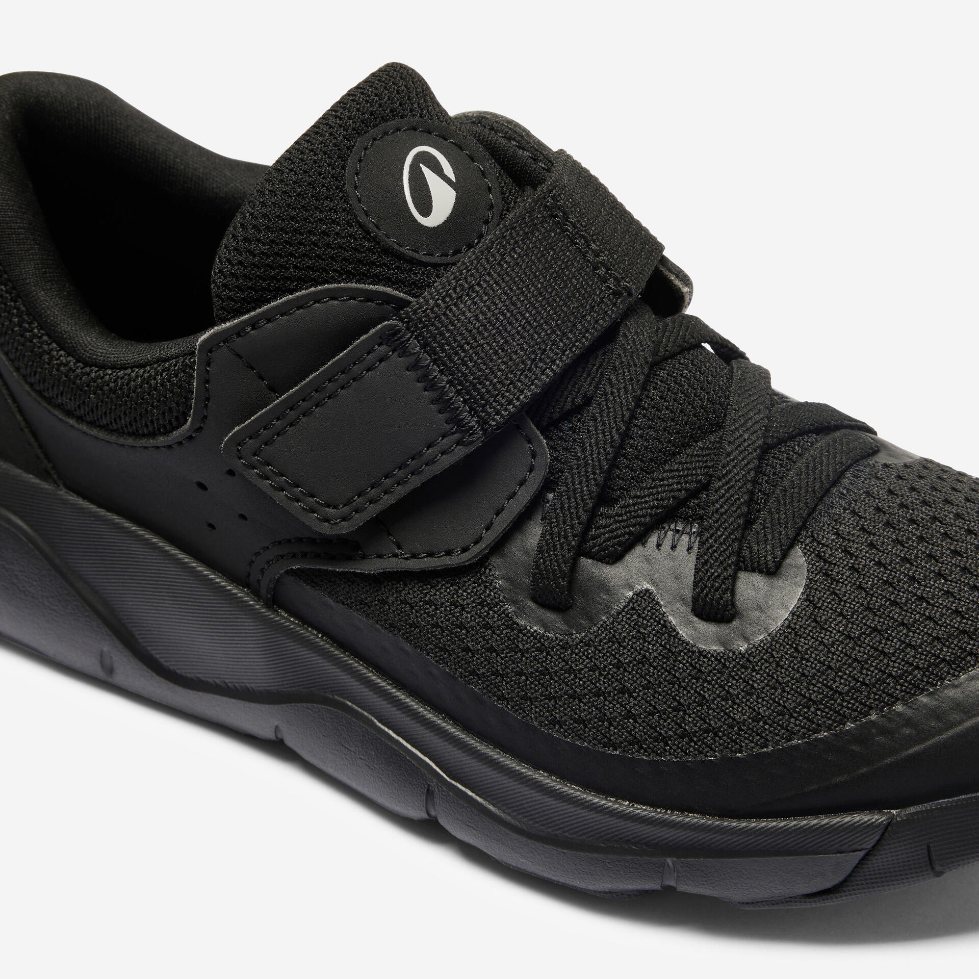 Kids' Light Shoes with Elastic Laces and Rip-Tabs Playful Fast - Black