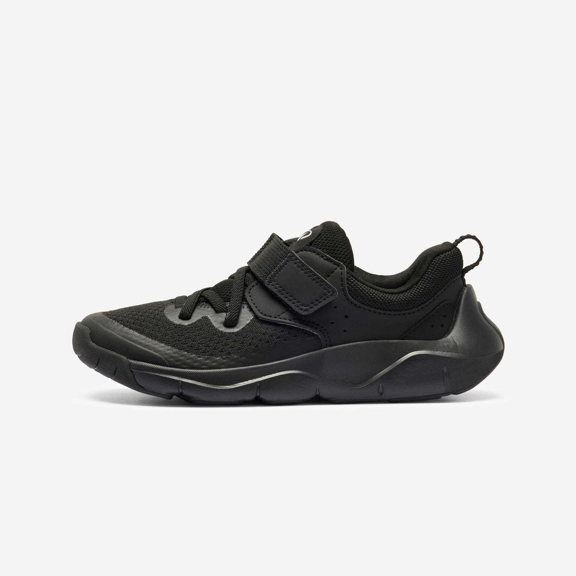 Kids' Light Shoes with Elastic Laces and Rip-Tabs Playful Fast - Black