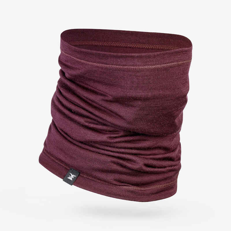 Merino Wool Trekking Neck Warmer MT500 - Maroon - Decathlon