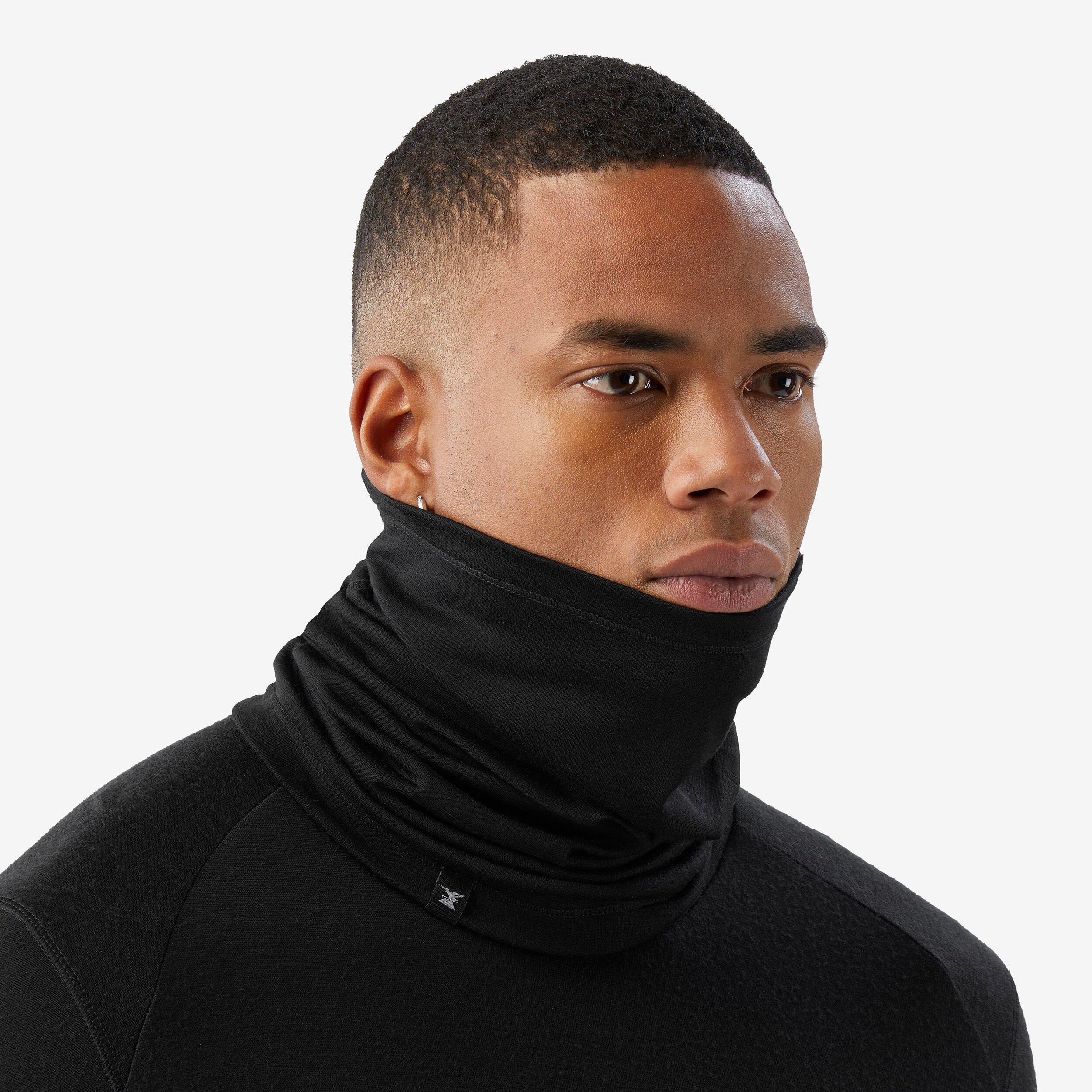 Merino Wool Neck Warmer - MT 500 Black - ultra black - Forclaz - Decathlon
