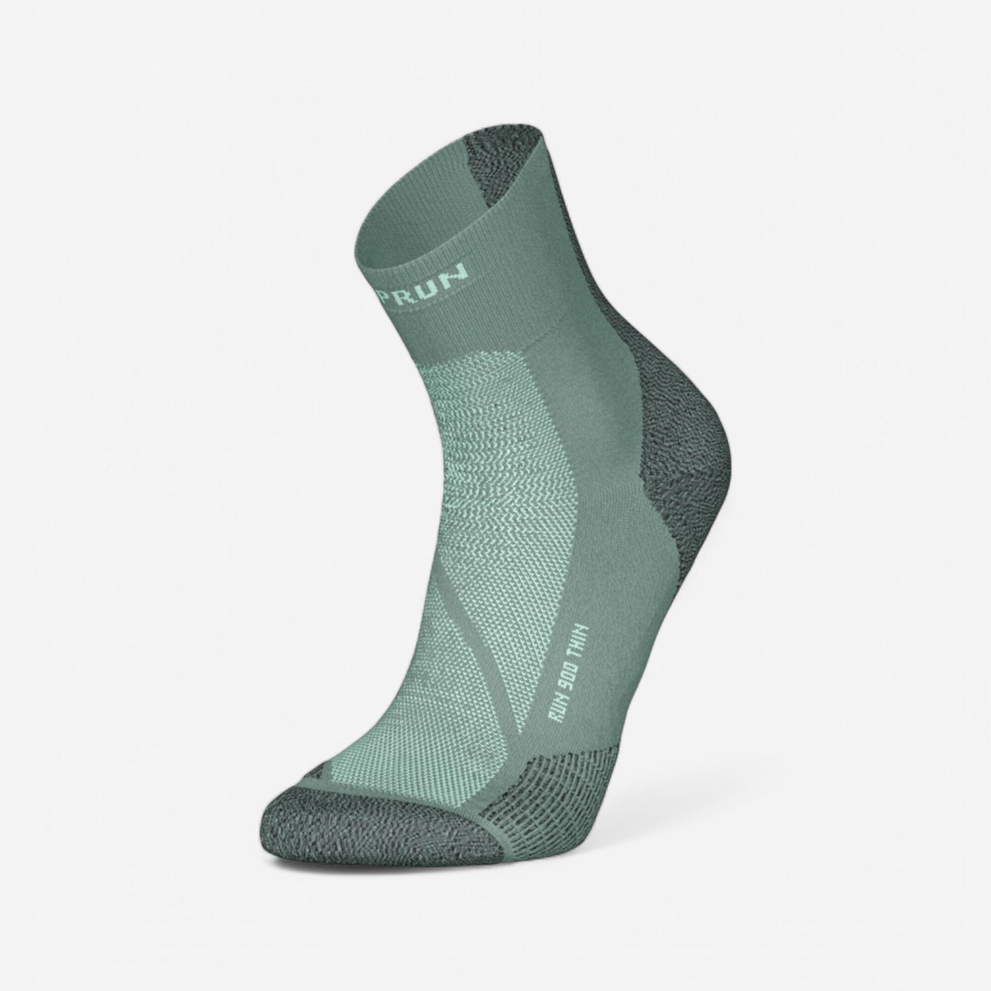 Thin Running Socks - Run 900 Mid - Verdigris - Kiprun - Decathlon