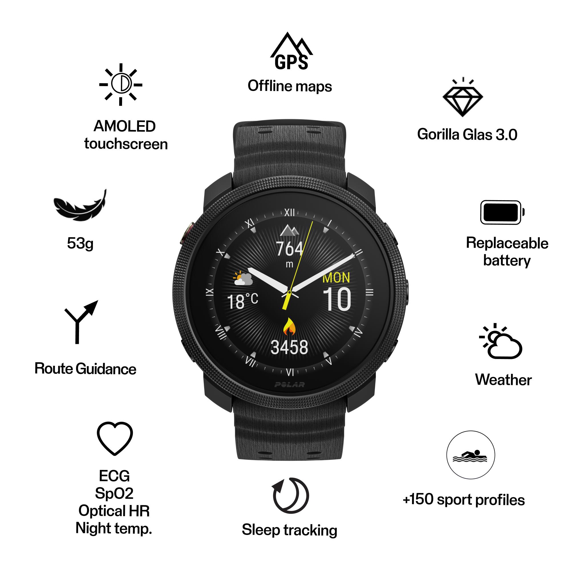 Reloj GPS POLAR Vantage M3 - Negro POLAR | Decathlon