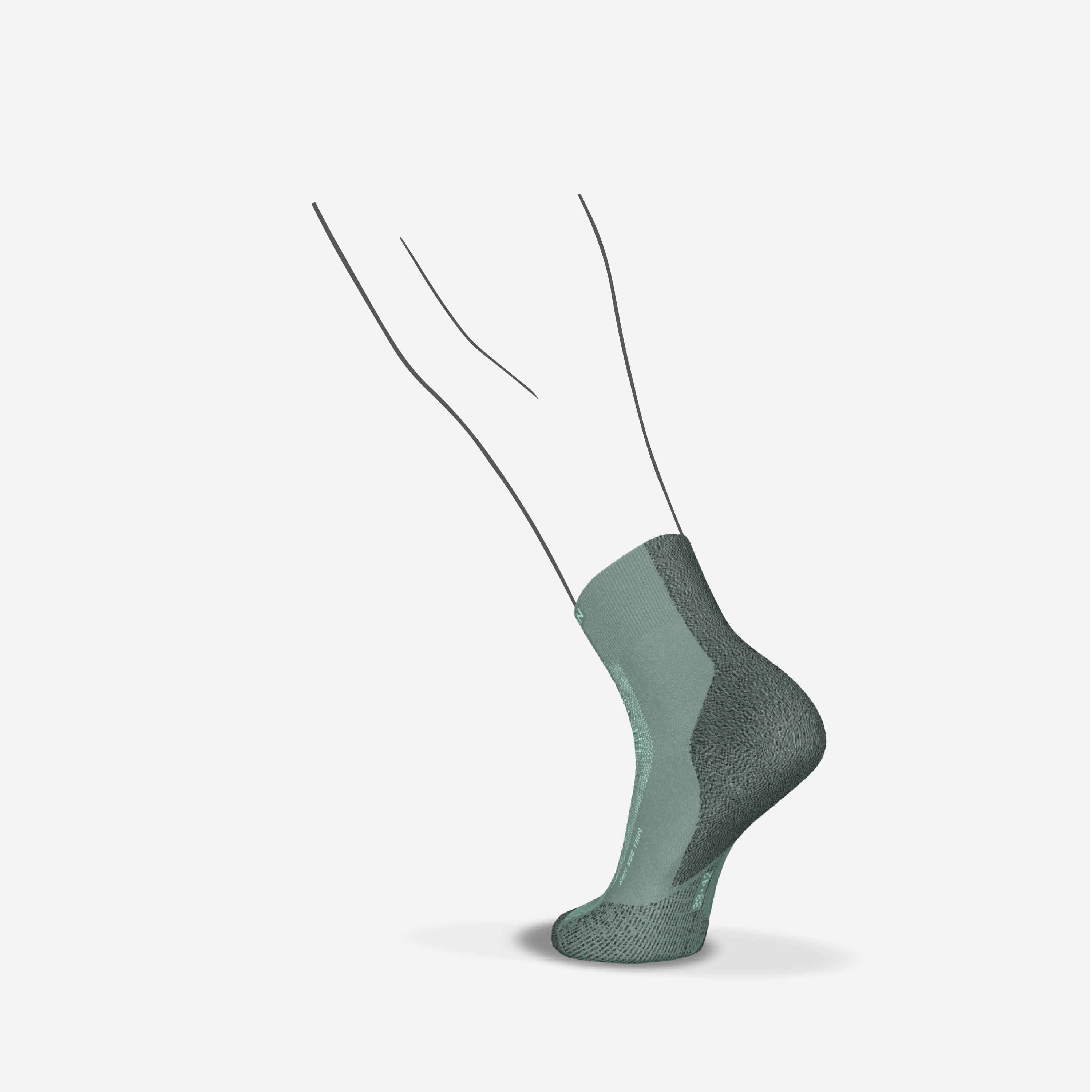 Thin Running Socks - Run 900 Mid - Verdigris - Kiprun - Decathlon