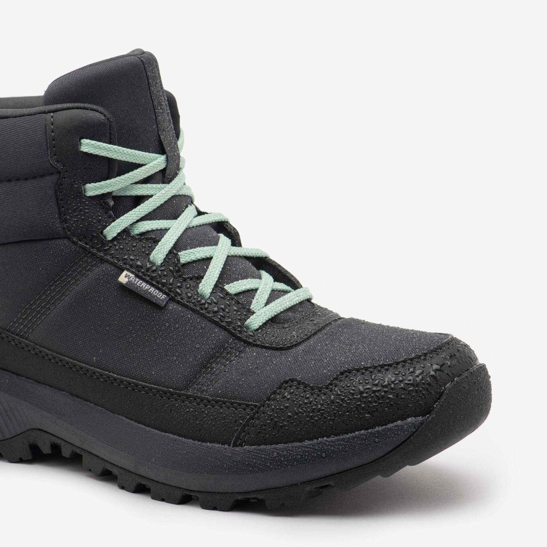 Sepatu Hiking Wanita NH100 Mid Waterproof - Abu-abu