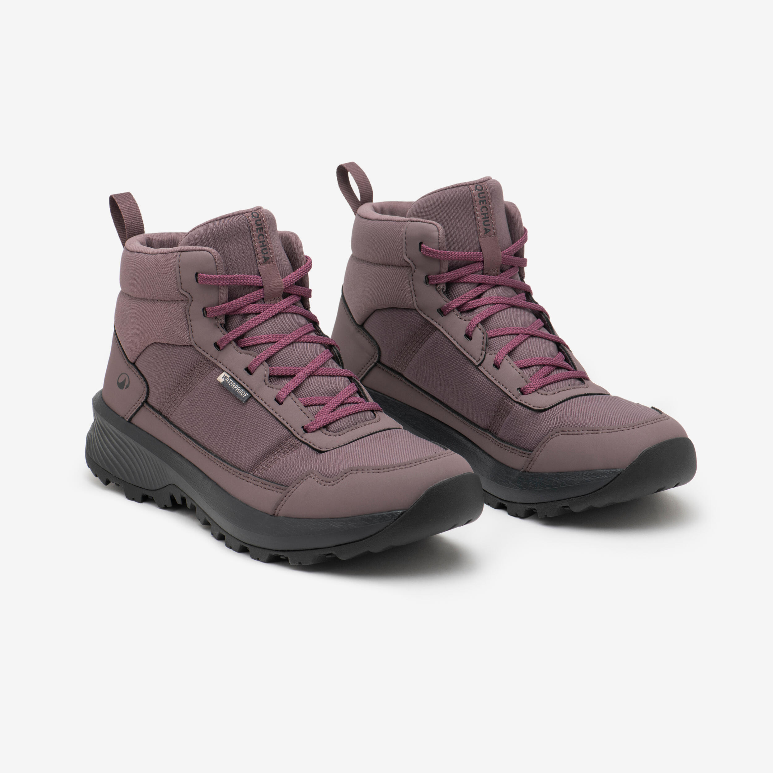 Women’s mid-rise waterproof hiking boots, NH100 WP - Purple - Decathlon