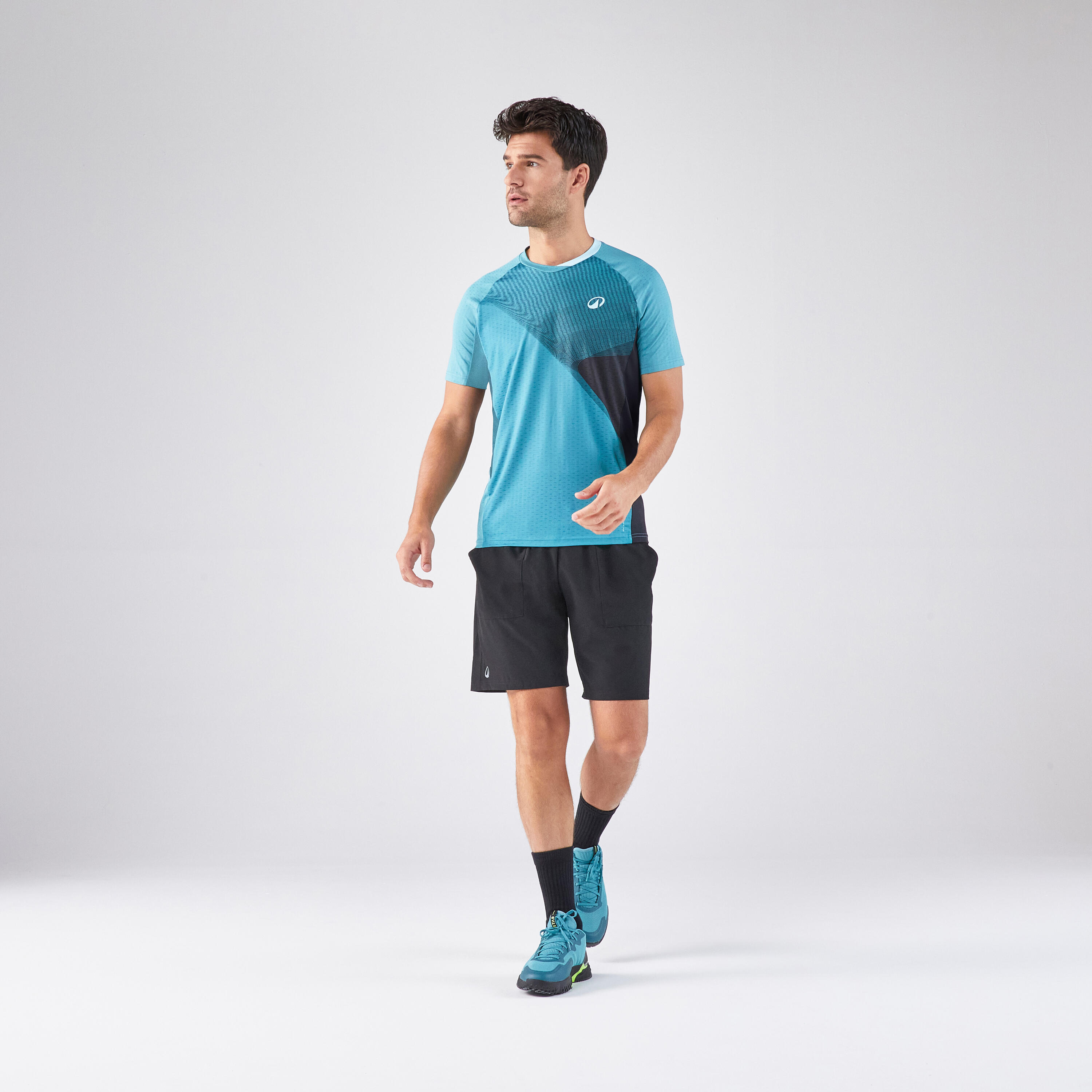 Men's Technical Short-Sleeved Padel T-Shirt Kuikma 900 - Blue/Black ...