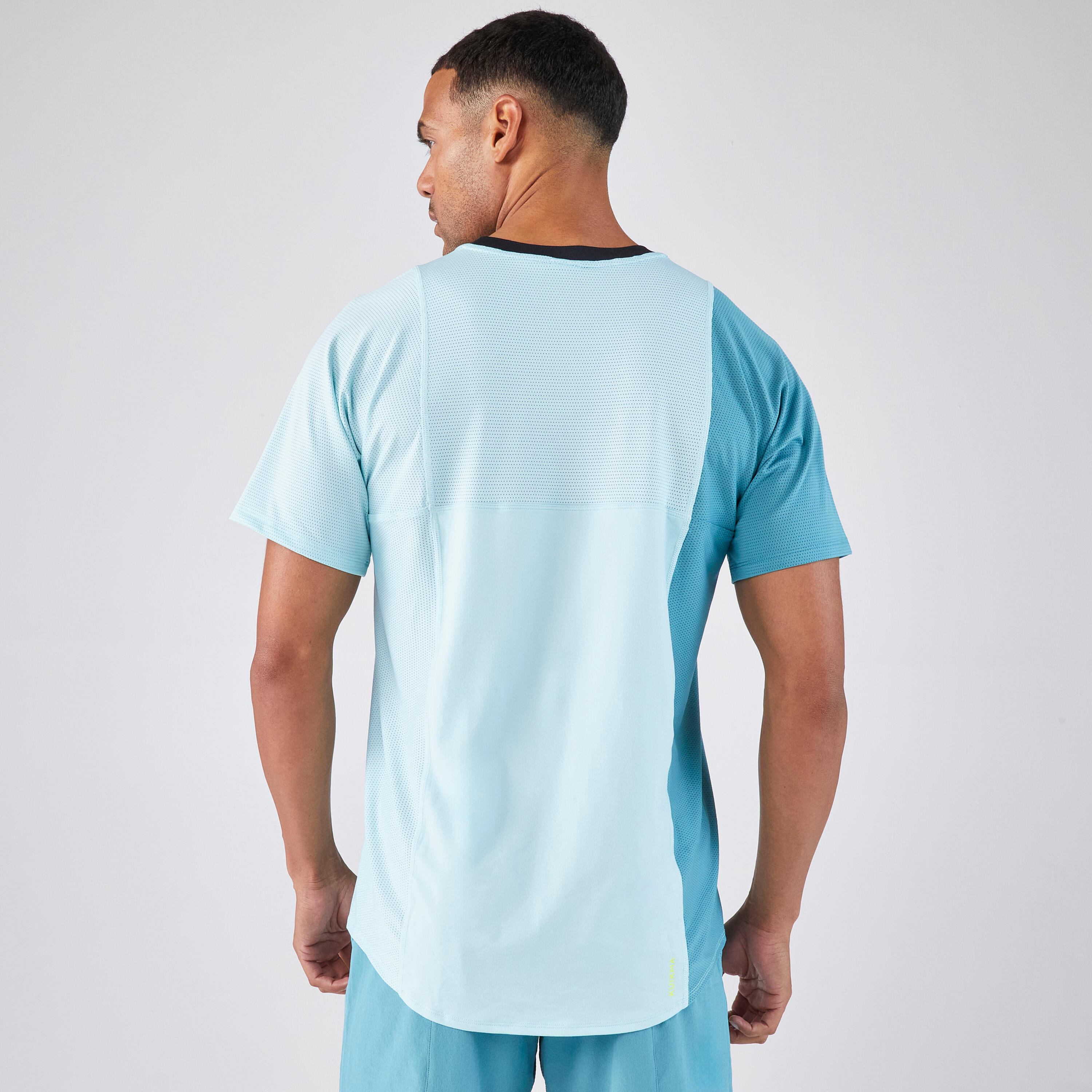 Playera de pádel transpirable de manga corta azul para hombre Dry ...
