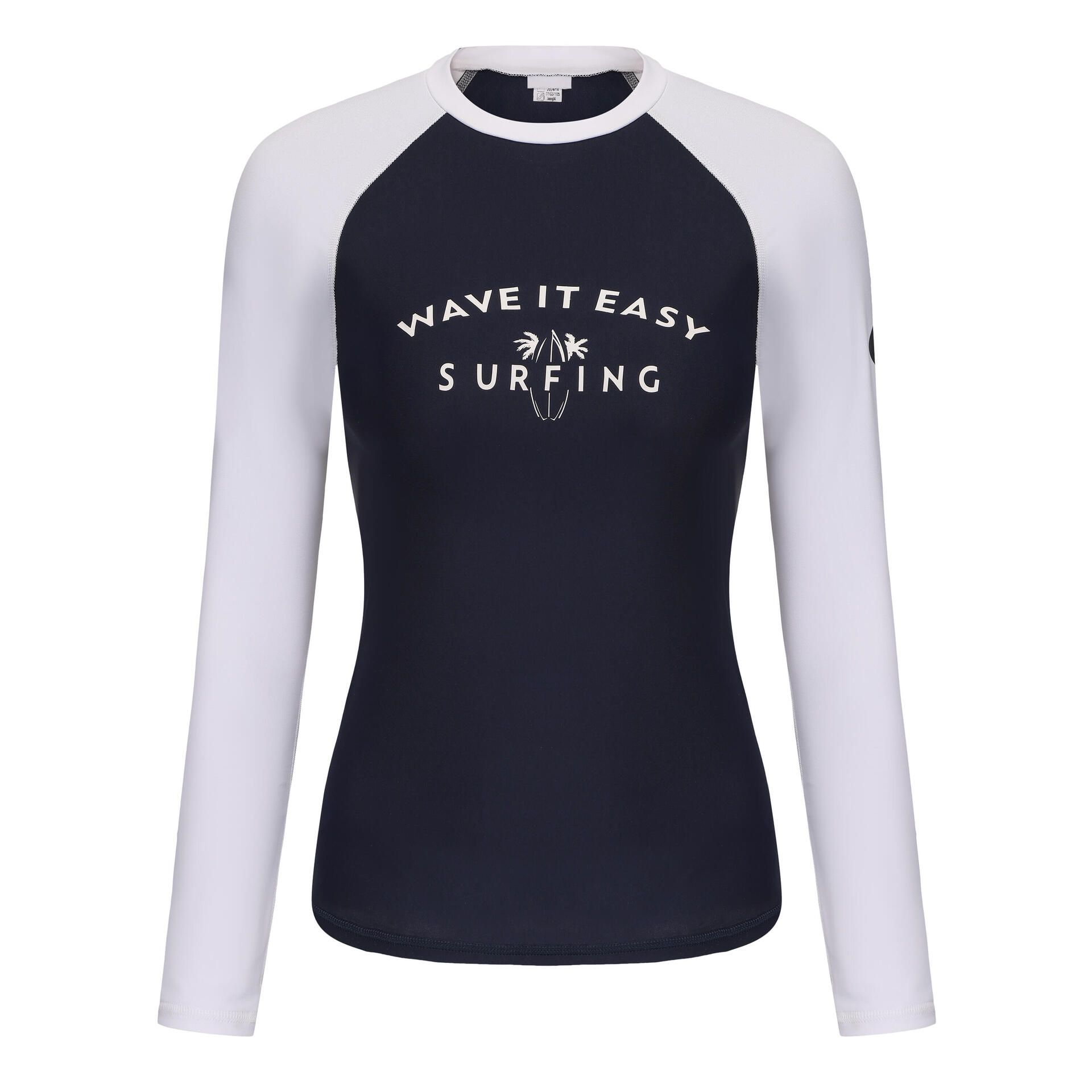 Women’s surfing UV top 100 SLIM NAVY/WHT