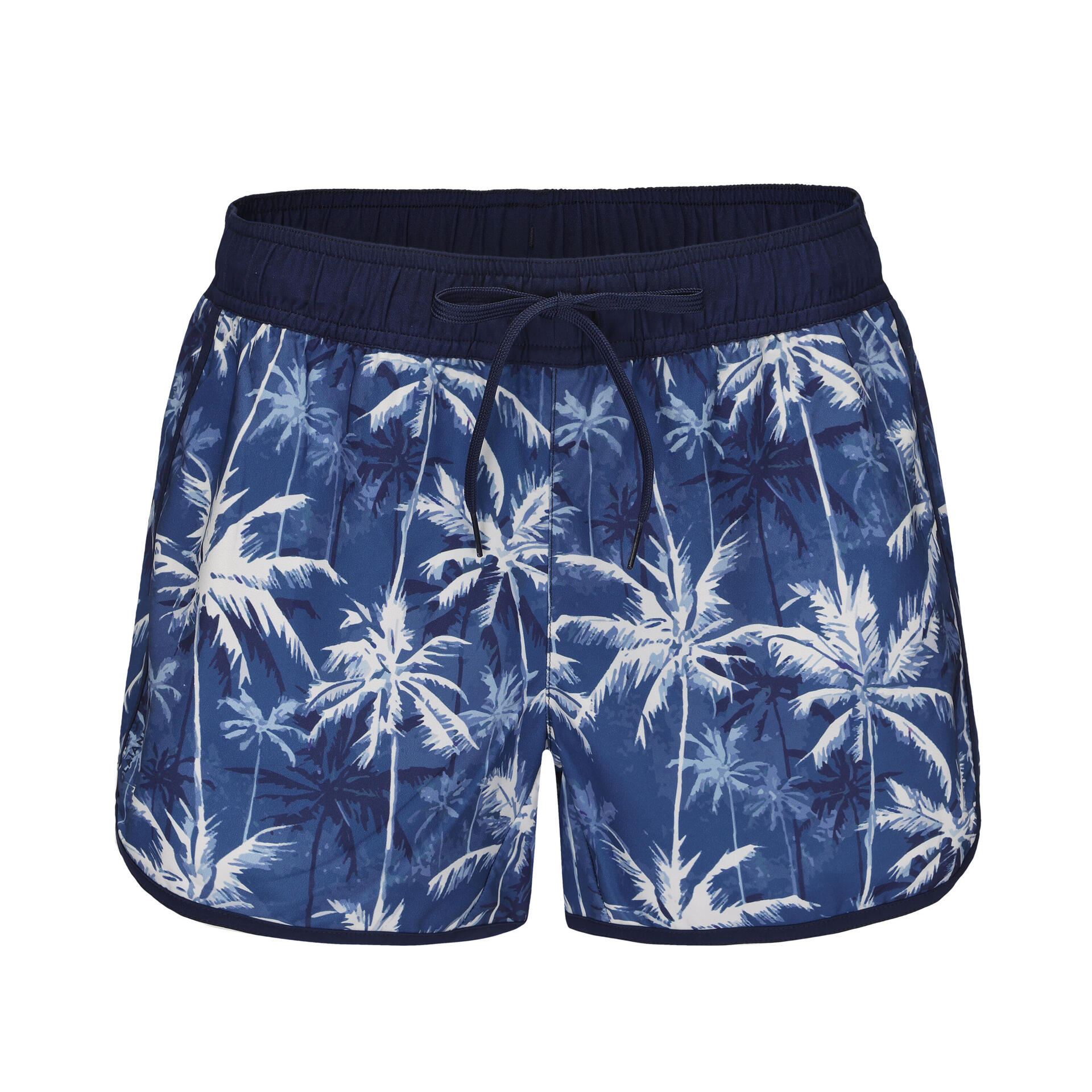 Women’s surfing swim shorts - TINI PALM BLUE