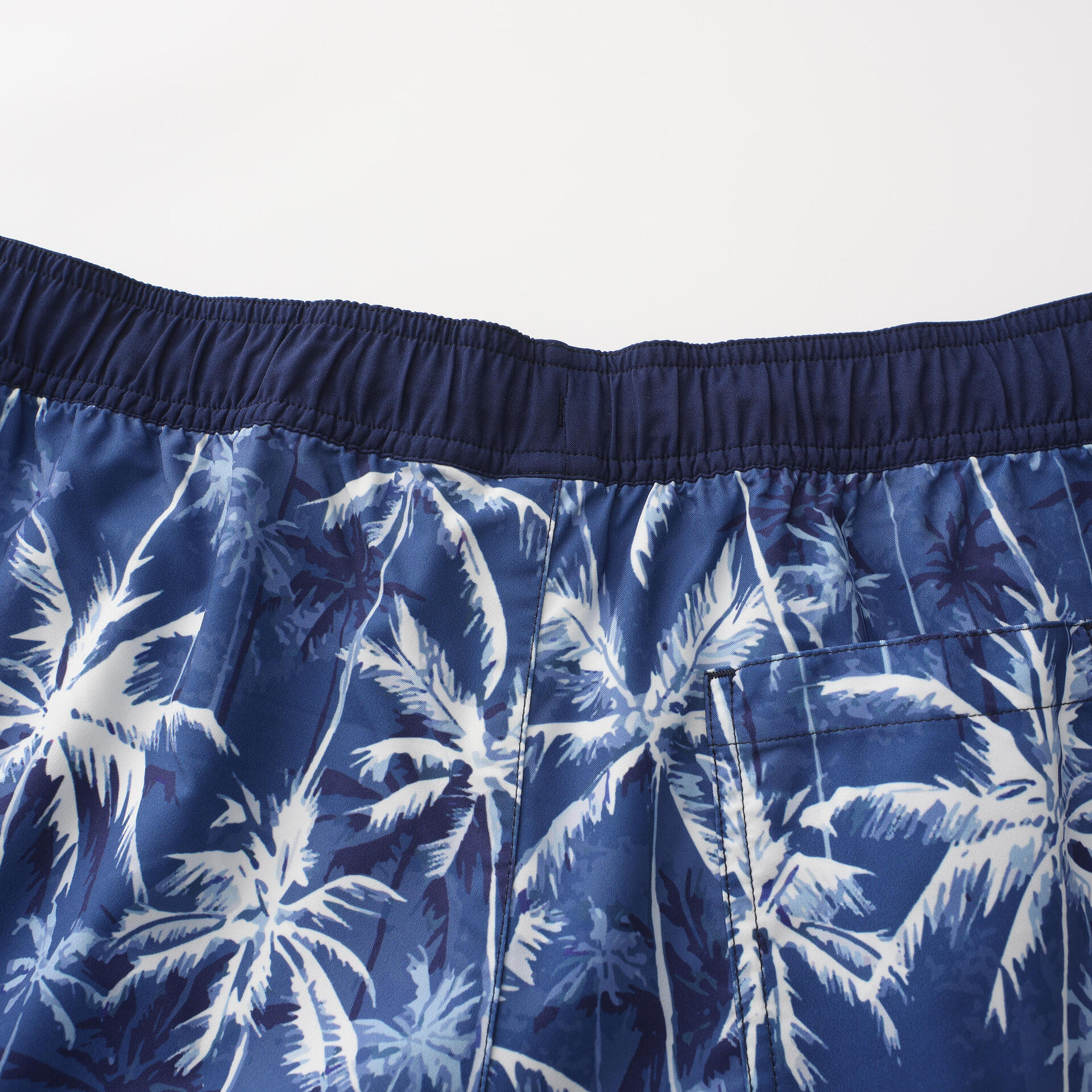 Women’s surfing swim shorts - TINI PALM BLUE