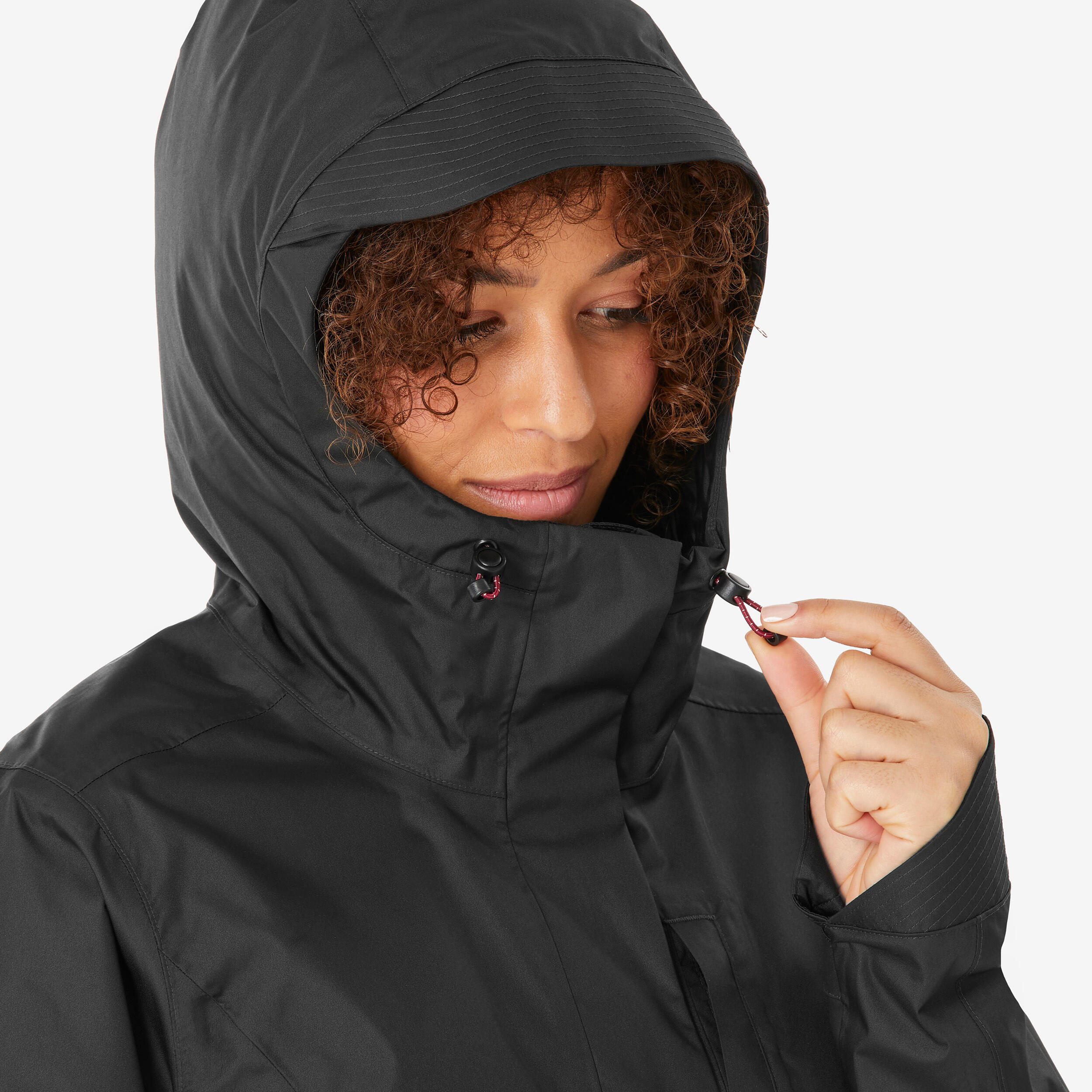 Women's Hiking Waterproof Jacket, NH 500 - Black - Quechua - Decathlon