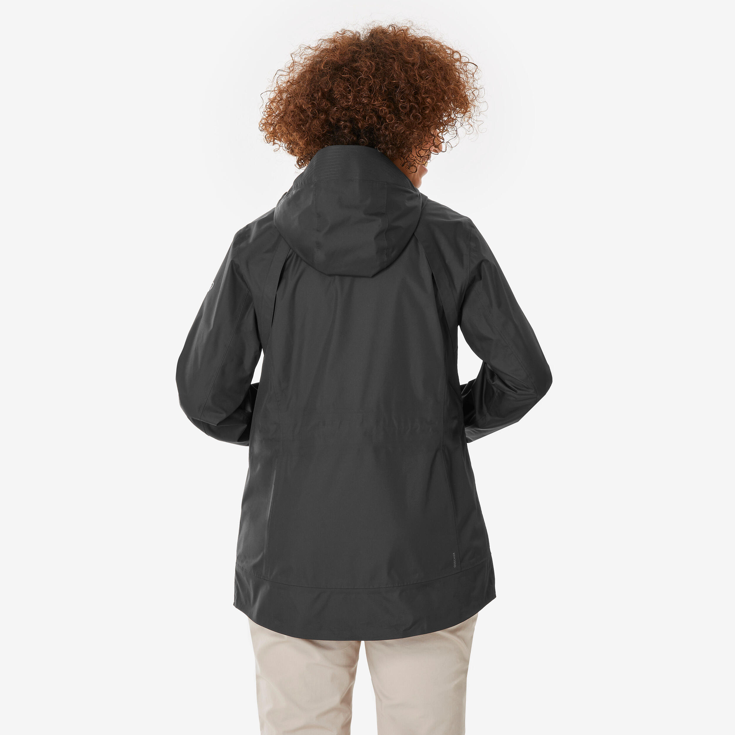 Women's Hiking Waterproof Jacket, NH 500 - Black - Quechua - Decathlon
