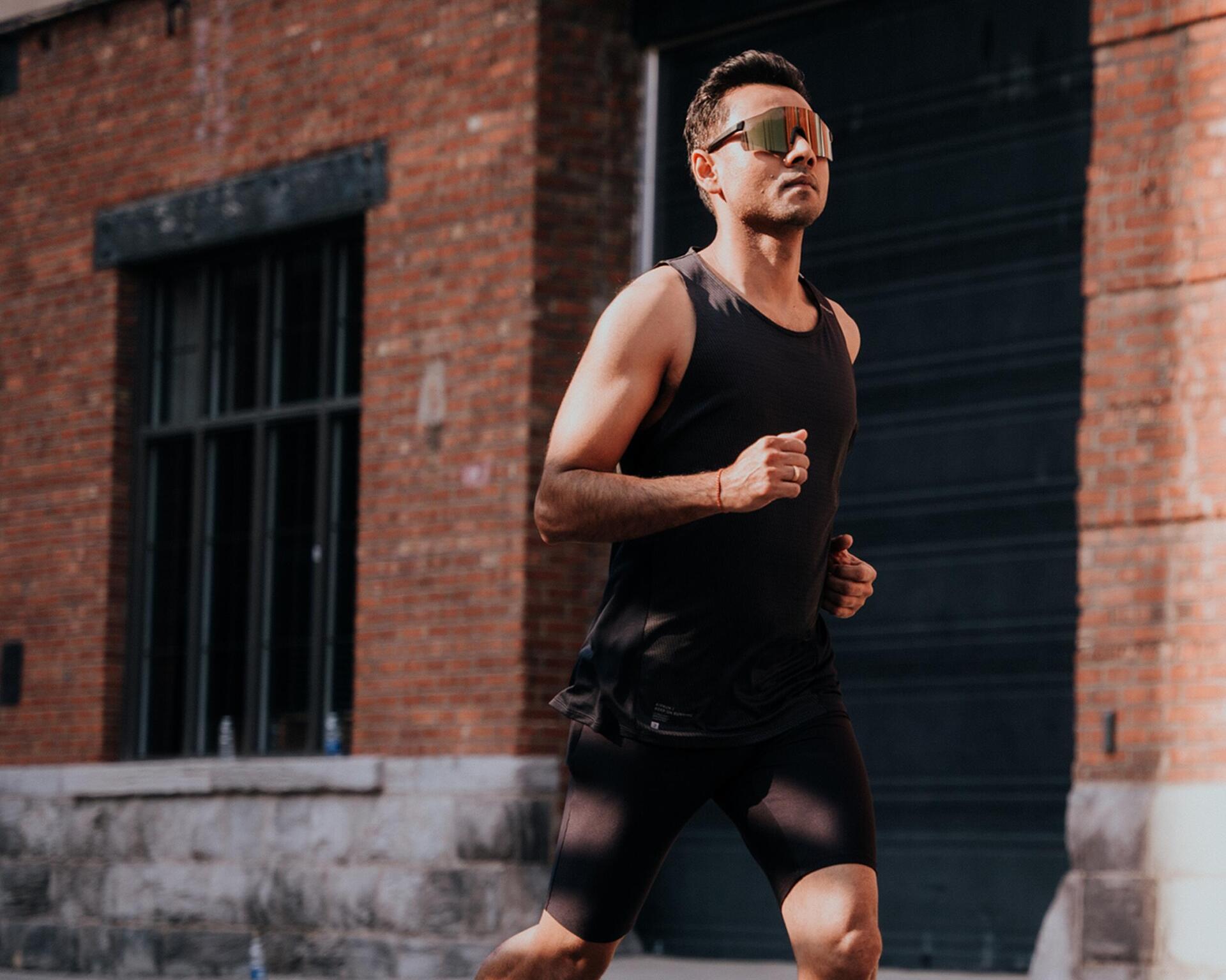 Men's Quick Dry Running Tank Top RUN DRY - Black