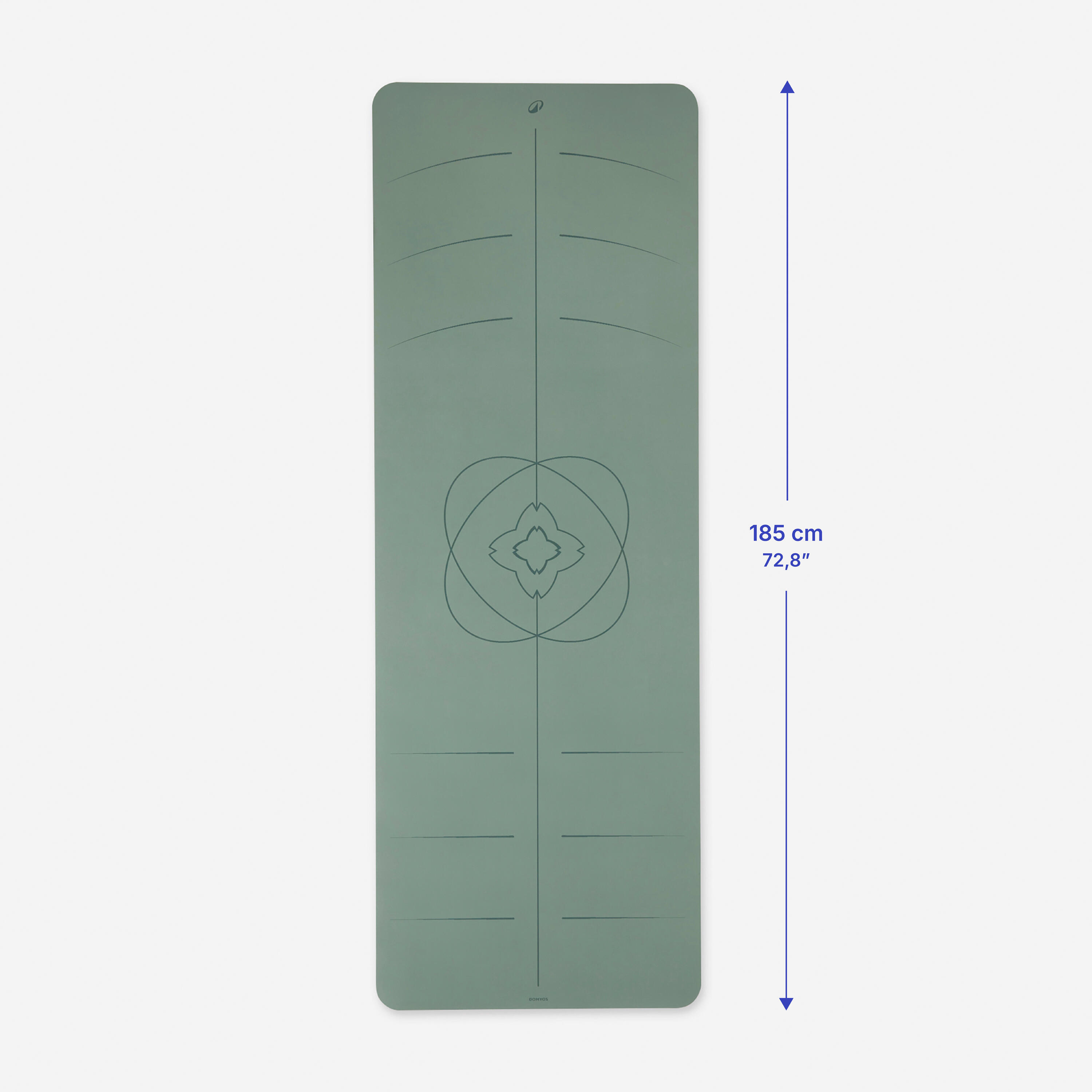 Yoga Mat - Grip+ 185 cm x 65 cm x 4 mm - Green - Kimjaly - Decathlon