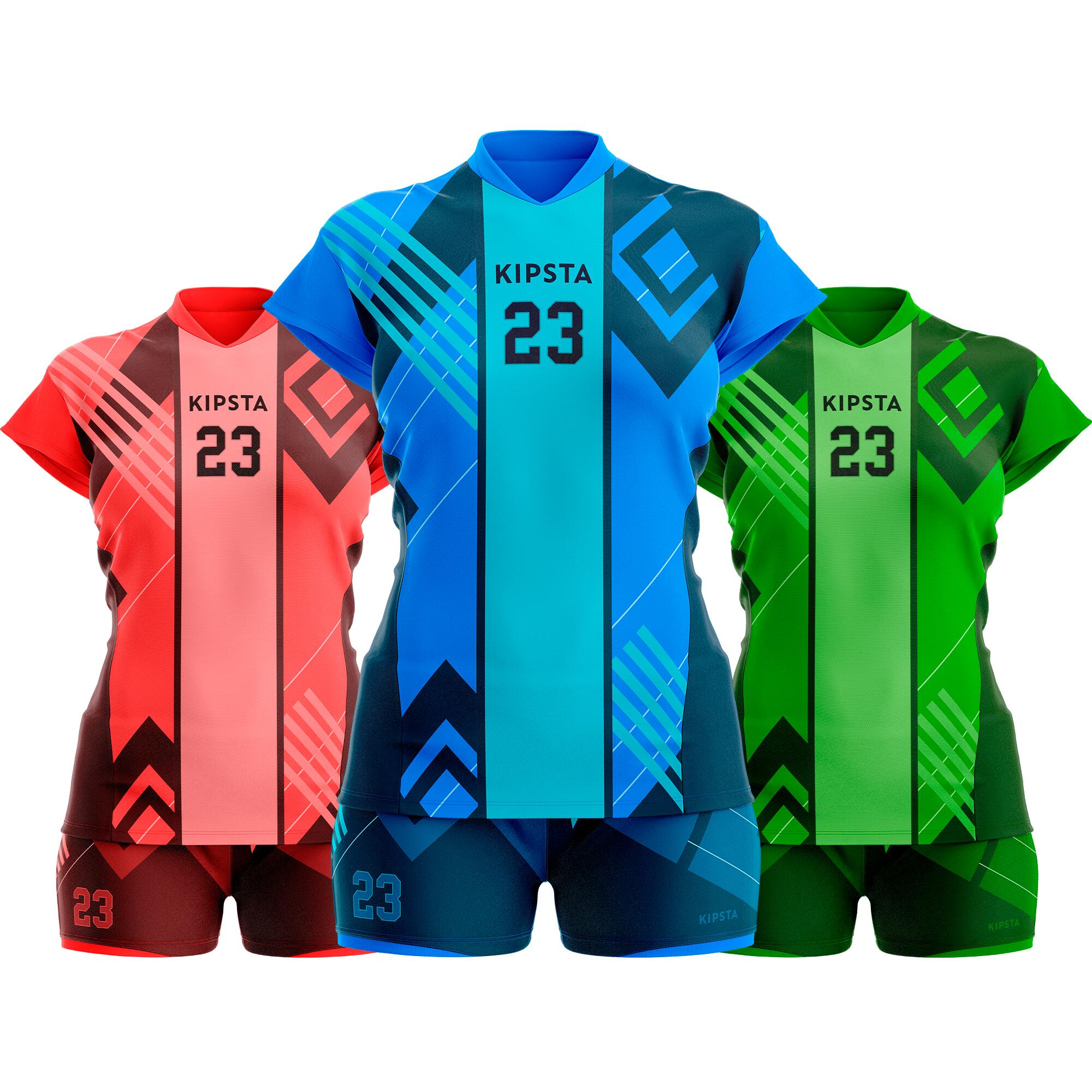 CONJUNTO VOLEIBOL MULHER SUBLIMADO CUP (CAMISOLA+CALÇÃO LICRA) | Decathlon