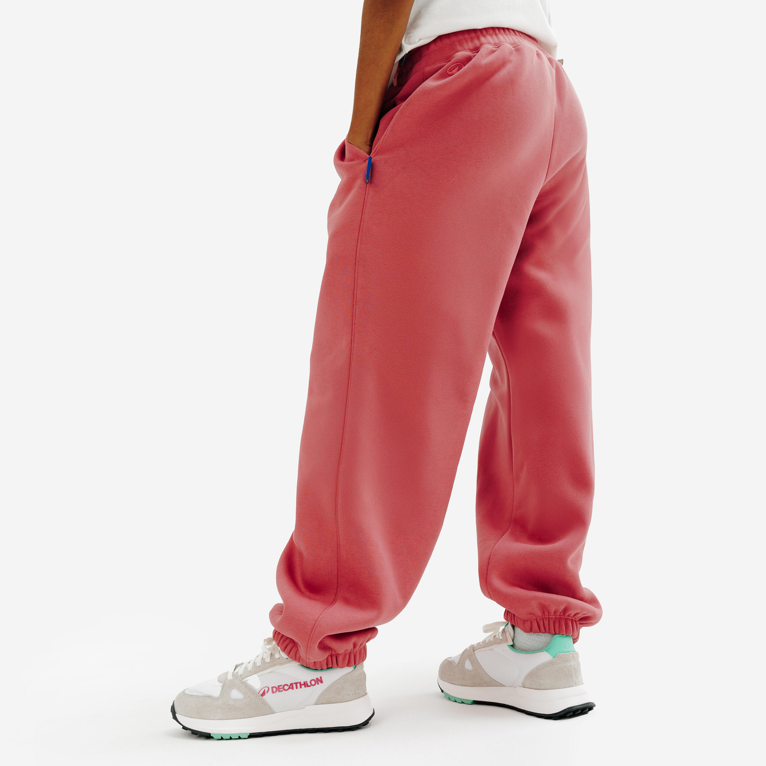 Dámske oversize tepláky ružové - Decathlon