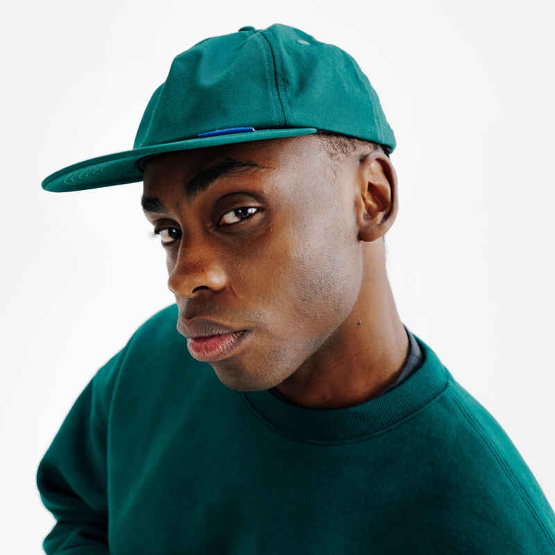 6 Panels cap with flat visor- Green - Decathlon