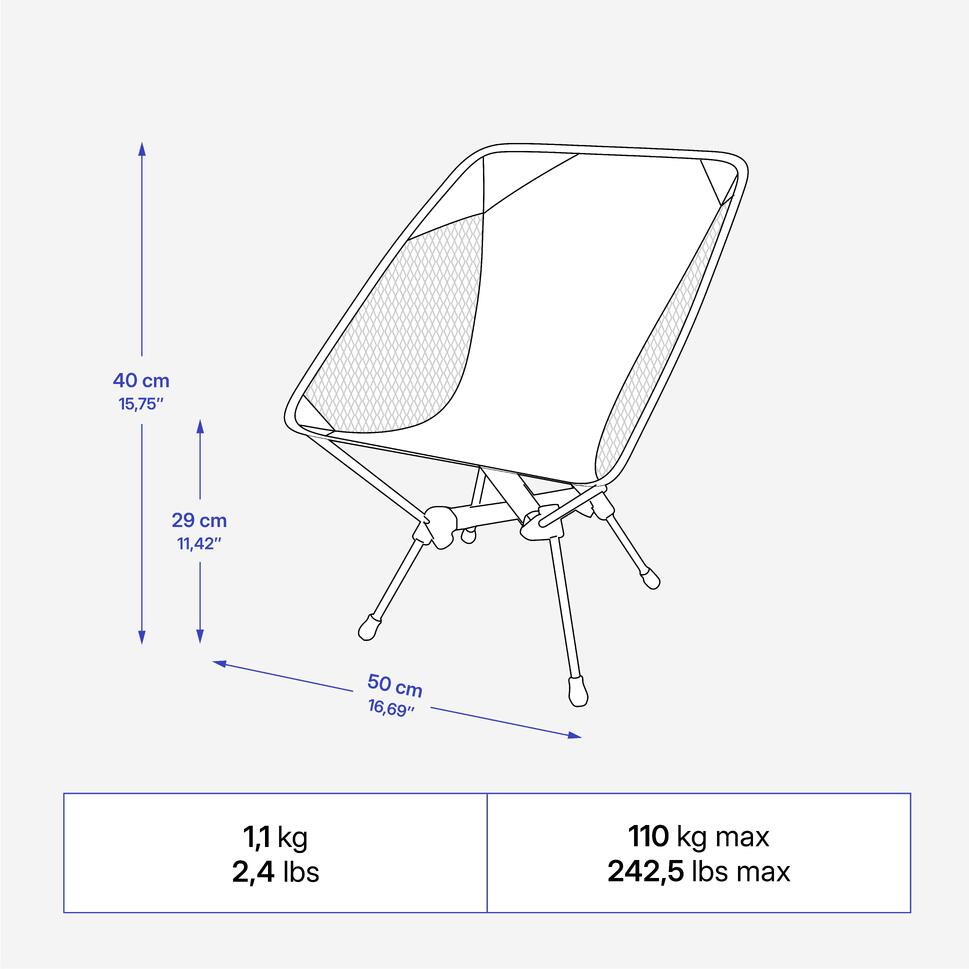 CHAISE BASSE DE CAMPING 500 M - PLIANTE ET COMPACTE QUECHUA | Decathlon