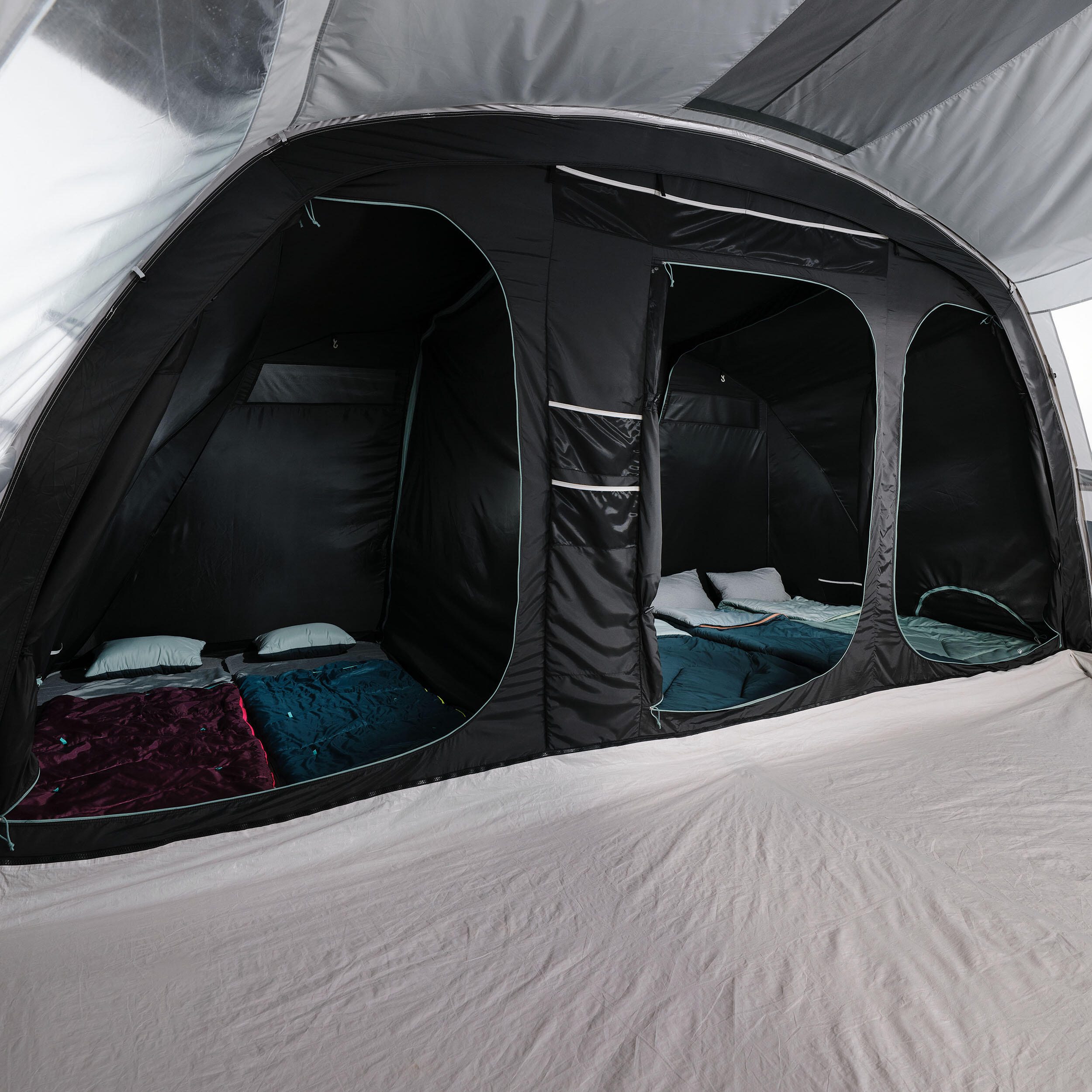 ПАЛАТКА С РЕЙКИ ЗА КЪМПИНГ ARPENAZ 6.3 F&B, 3 СПАЛНИ, 6-МЕСТНА - DECATHLON