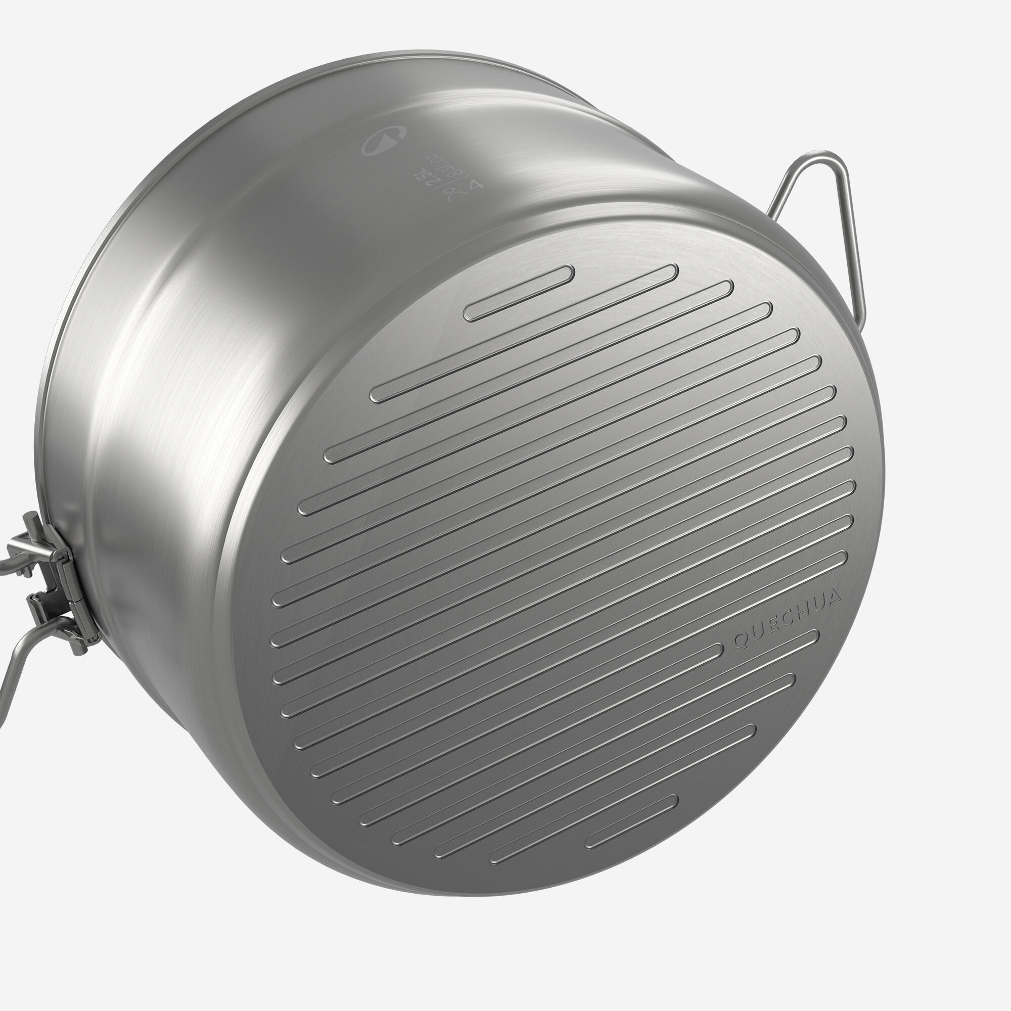 Gamelle de camping en acier inox + anti-adhésif - 4 personnes - 25 ...