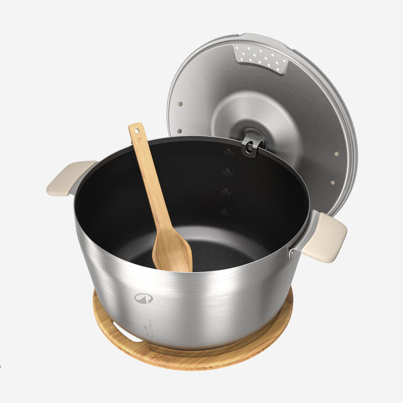 Popote 900 de camping XL en inox + anti-adhésif - 4 personnes - 33 ...