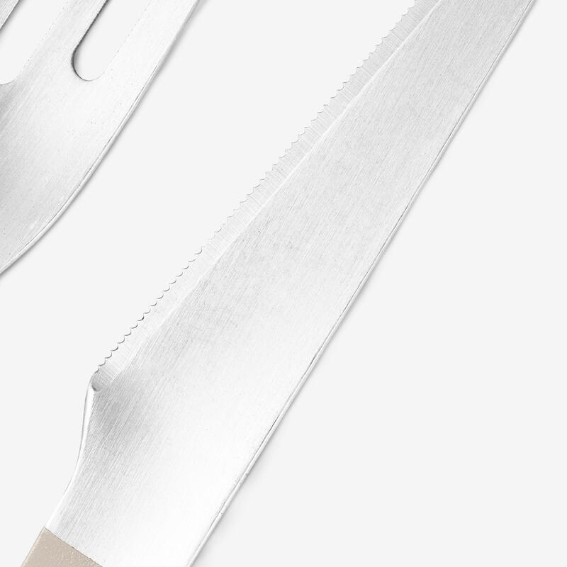 Kit of 12 stainless steel camping cutlery sets 4 knives 4 forks 4 ...