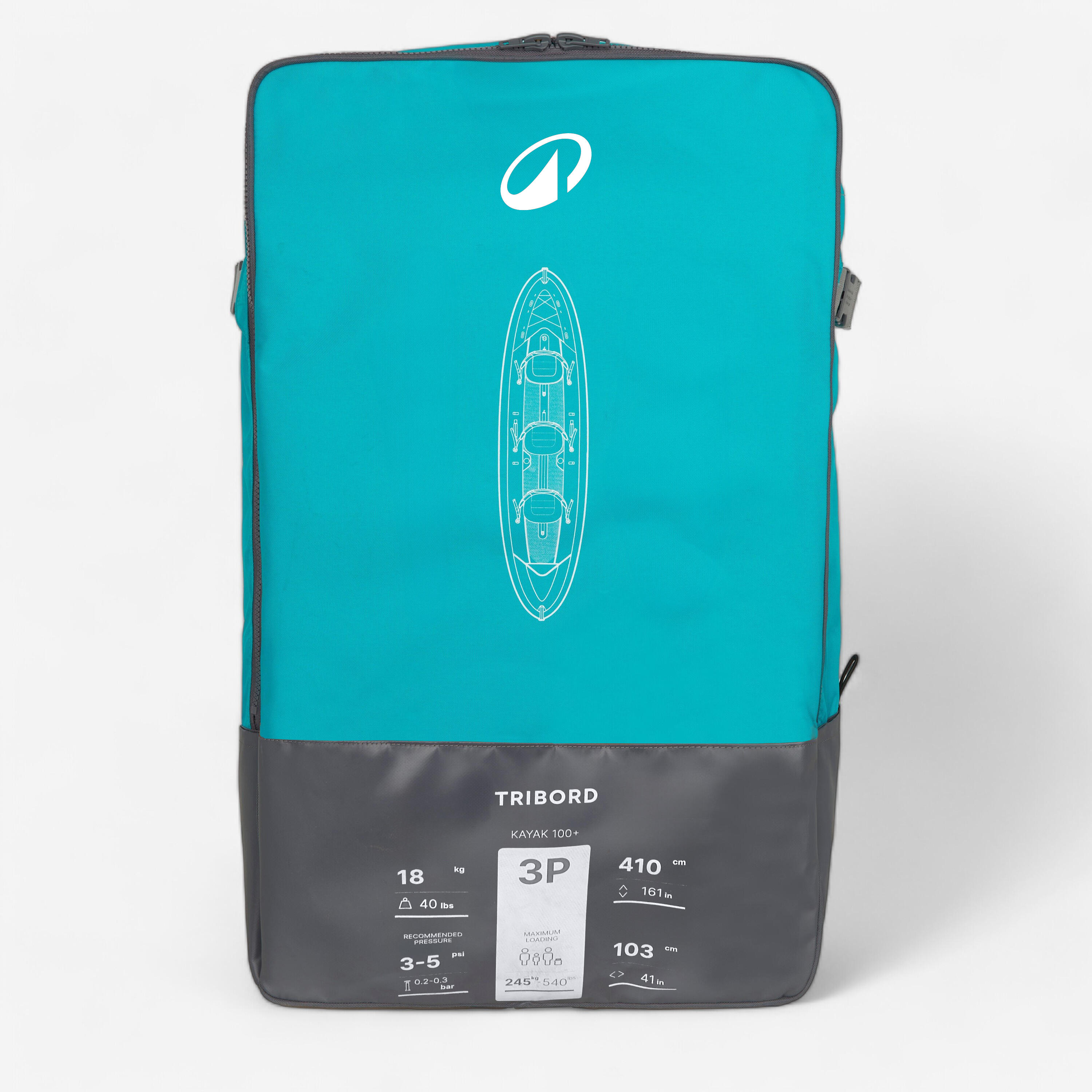 Inflatable canoe kayak 2/3 person - Tribord 100+ Blue | Decathlon