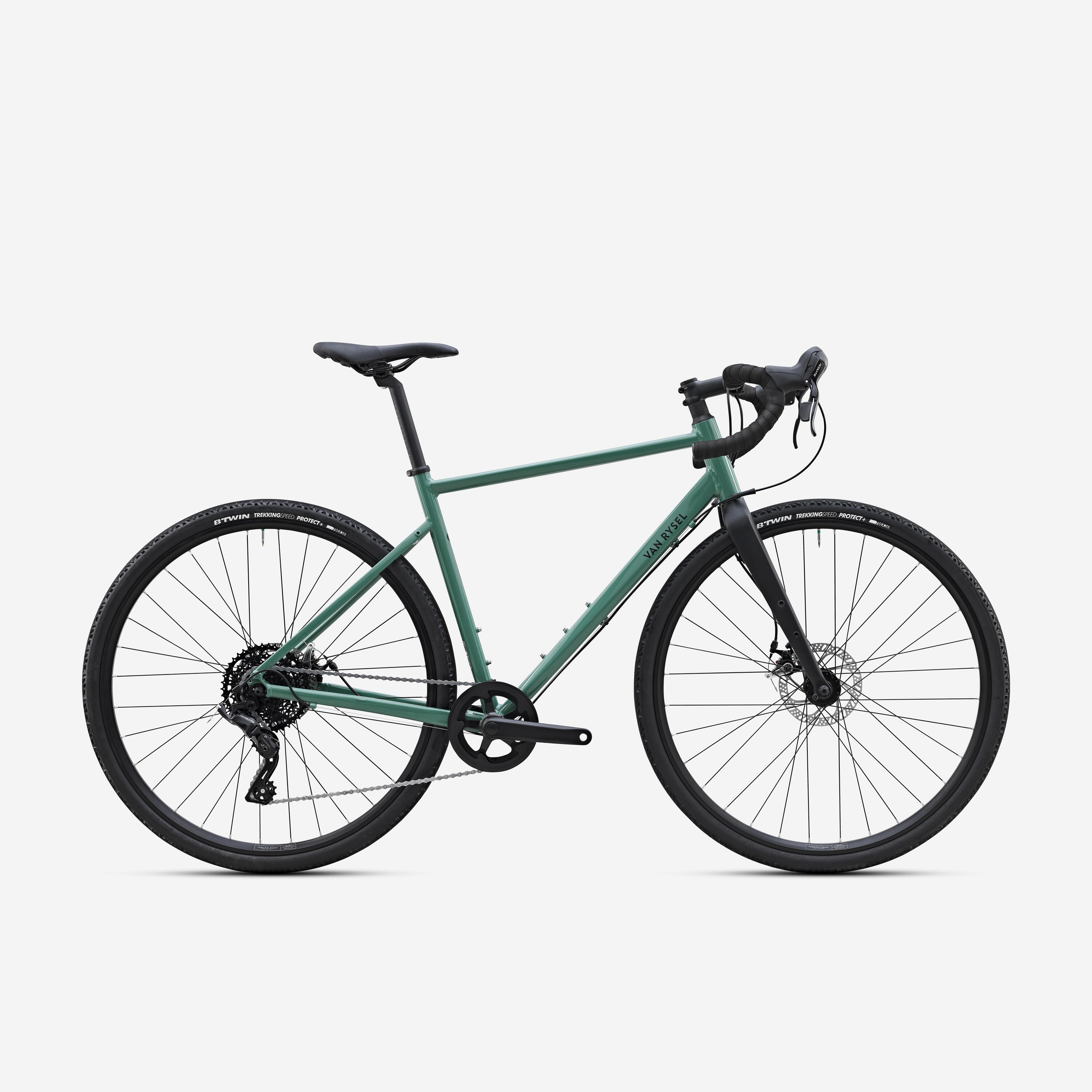 Microshift Acolyte 1x8s Gravel bike, GRVL AF DISCOVER - Green - Decathlon